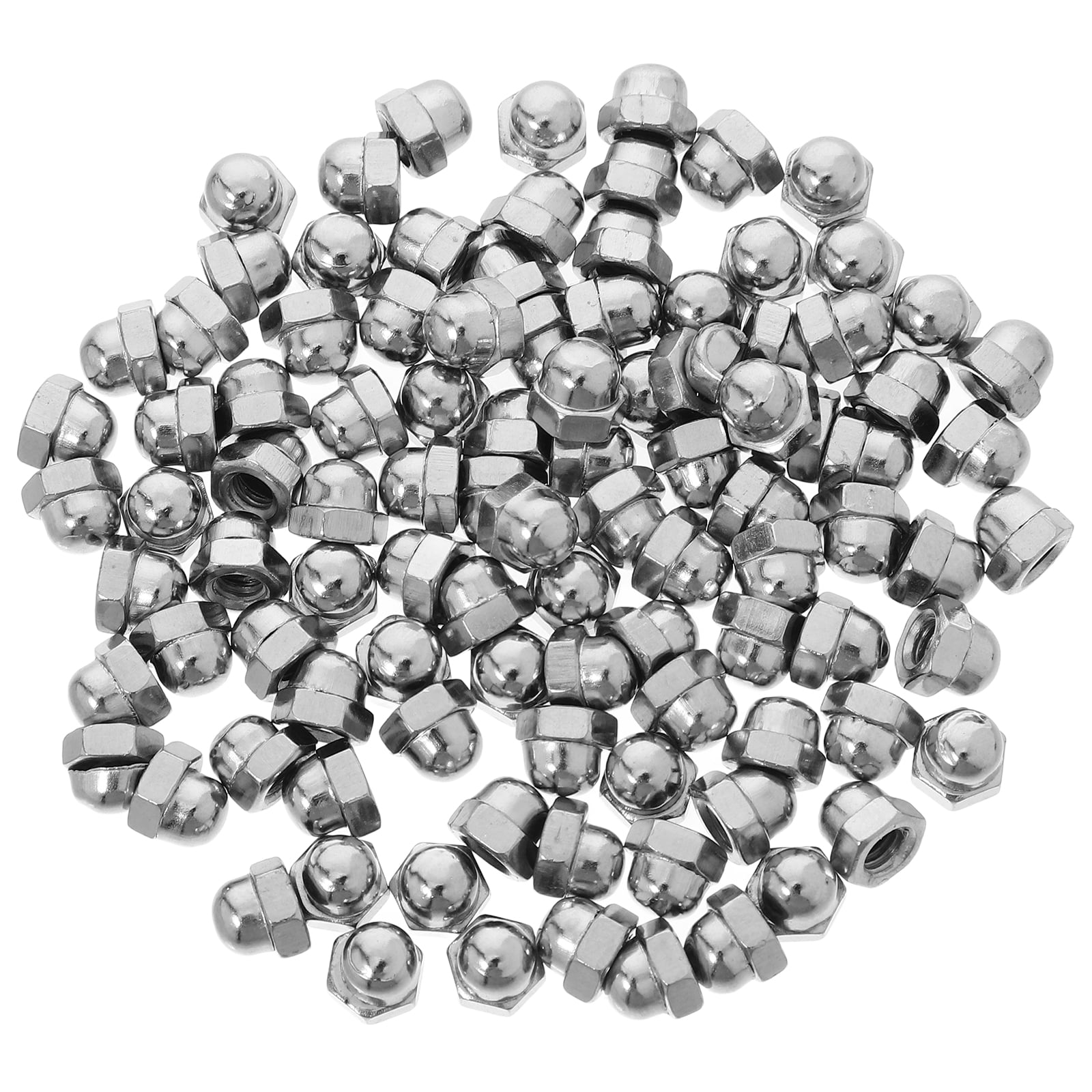 Hemoton 100PCS Hex Nut Cover Carbon Steel Dome Nut Protection Cap Hex ...