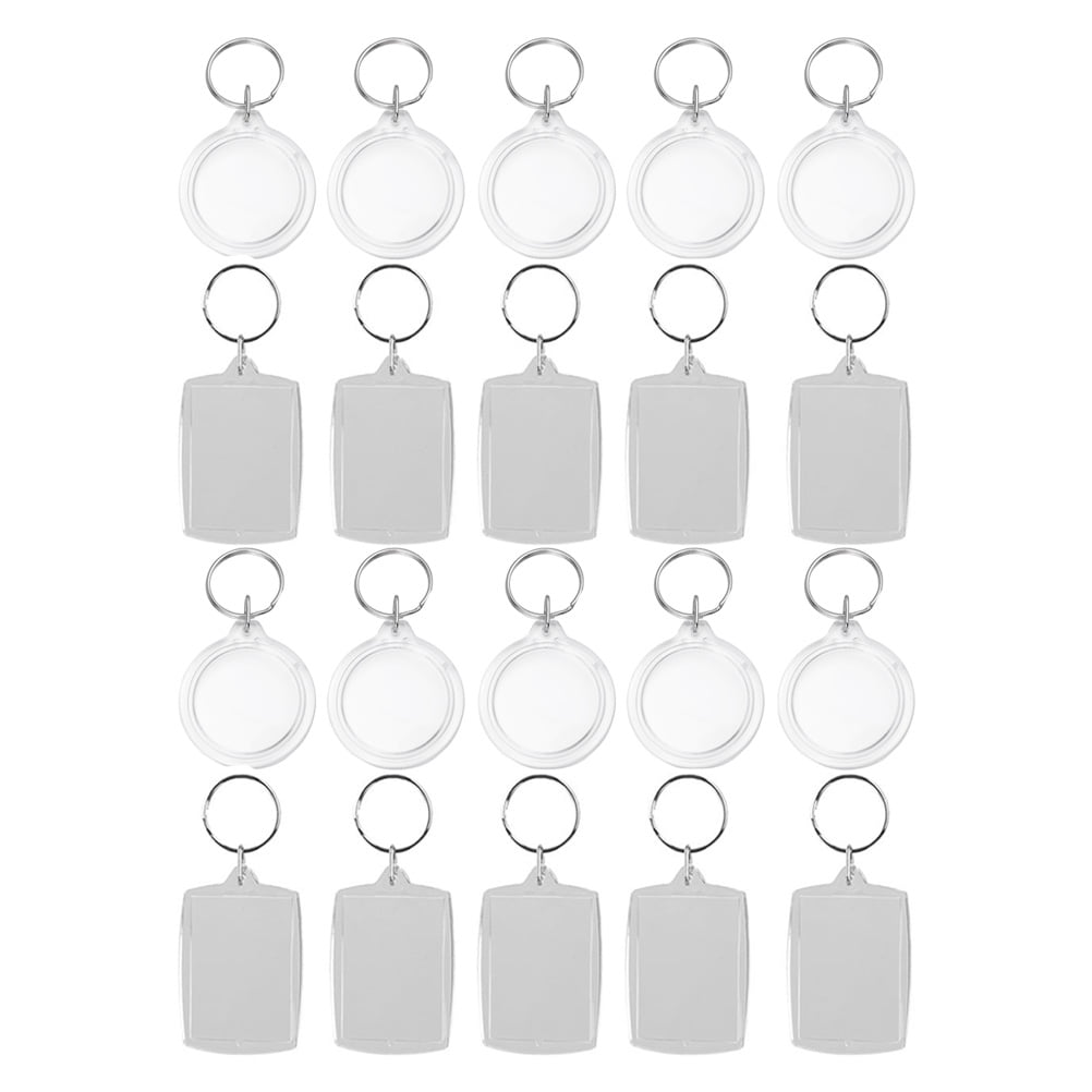 Hemoton 100Pcs Portable Acrylic Photo Keyrings Personalised Round ...