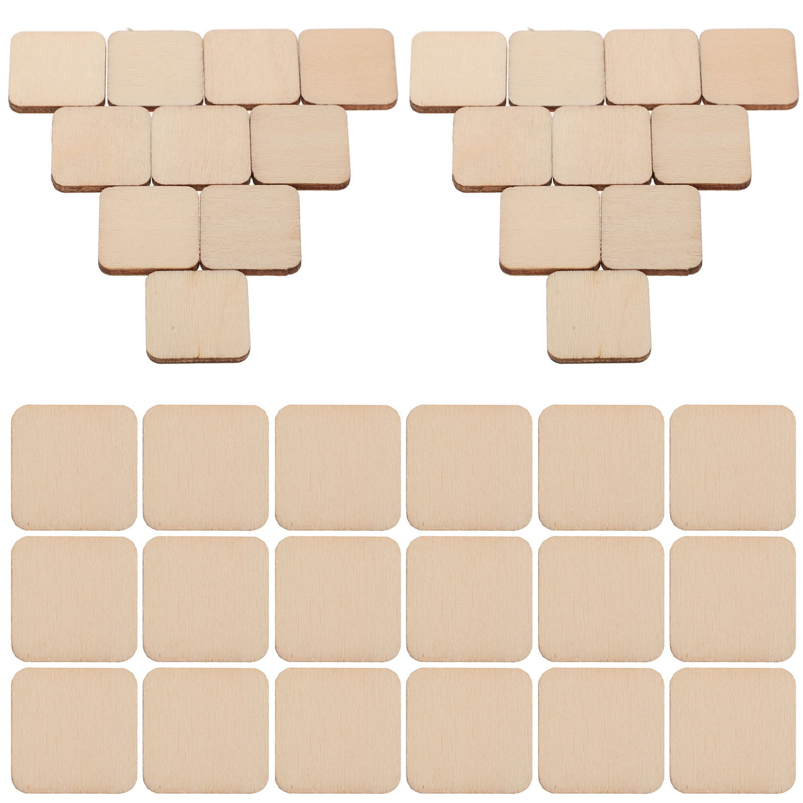 HEMOTON 100Pcs Unfinished Wooden Square Cutouts for DIY Crafts and ...