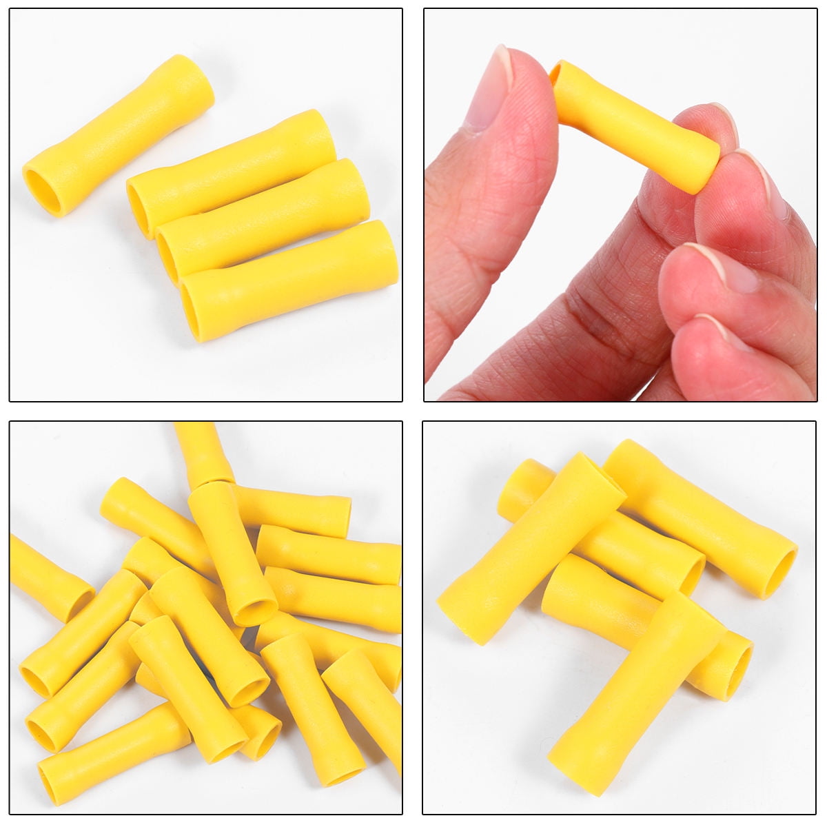 Hemoton 100pcs 12-10AWG Wire Terminal Splice Butt Crimp Connectors Wire ...