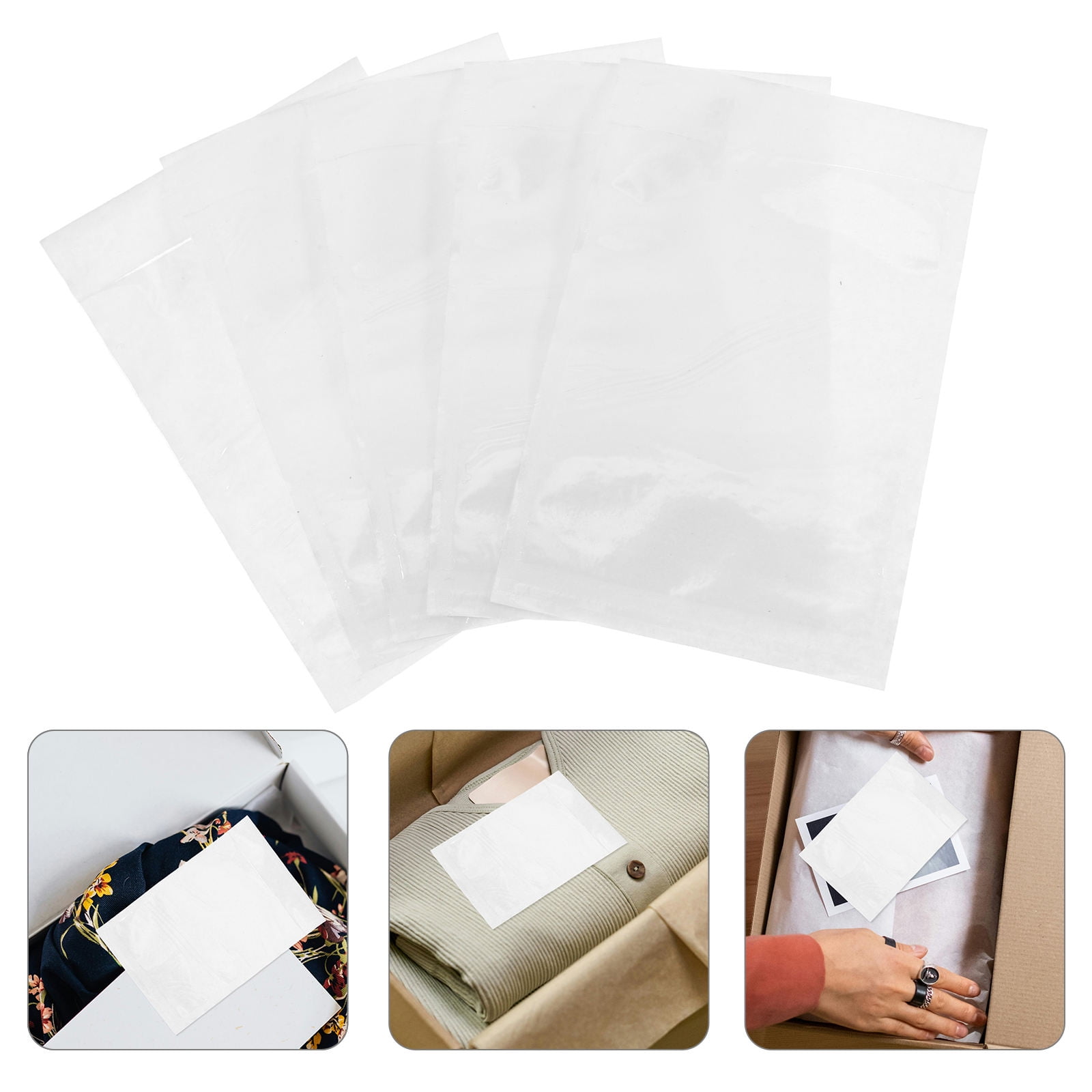 Hemoton 100pcs Clear Adhesive Packing List Envelopes Transparent ...