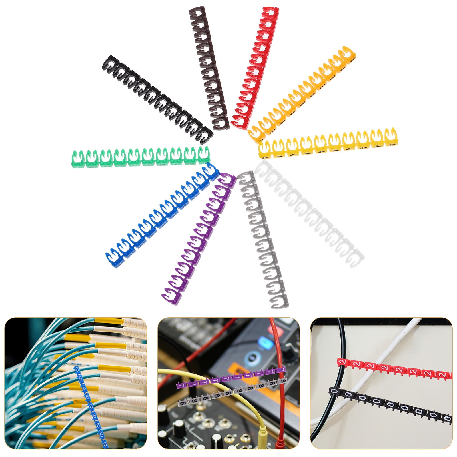 Hemoton 100pcs Clip-on Wire Marking Labels for Identify Assorted Color ...