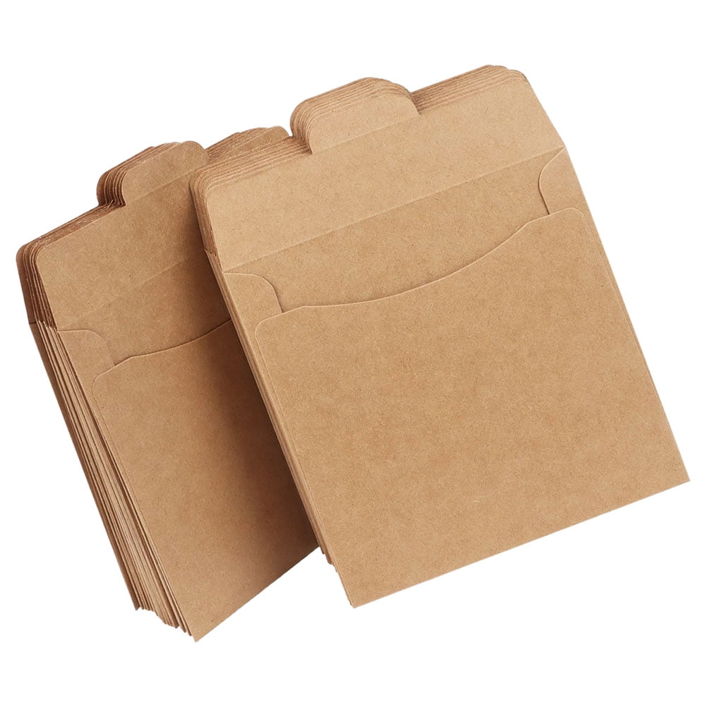Hemoton 100pcs Kraft Paper DVD Sleeves Envelopes Disc Cases Movie ...