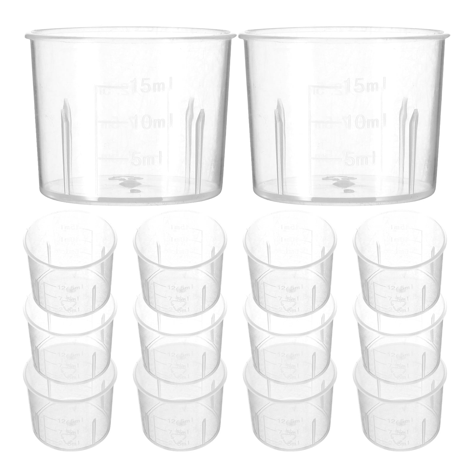 Hemoton Set of 100 Clear Laboratory Measuring Cups and Small Chemistry ...