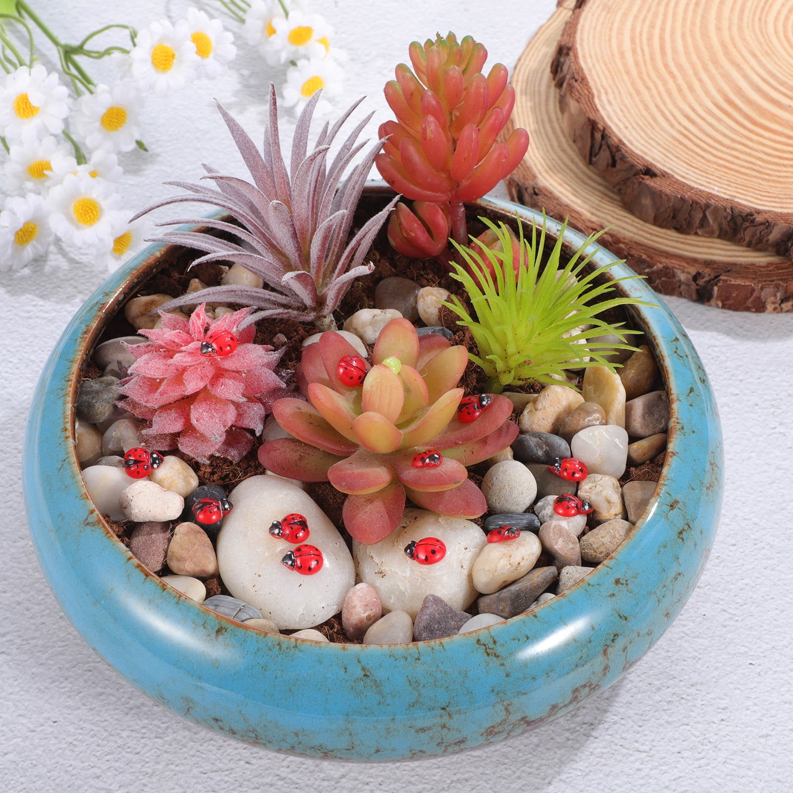 Hemoton 100pcs Mini Ladybug Figurines Resin Tiny Animal Models ...