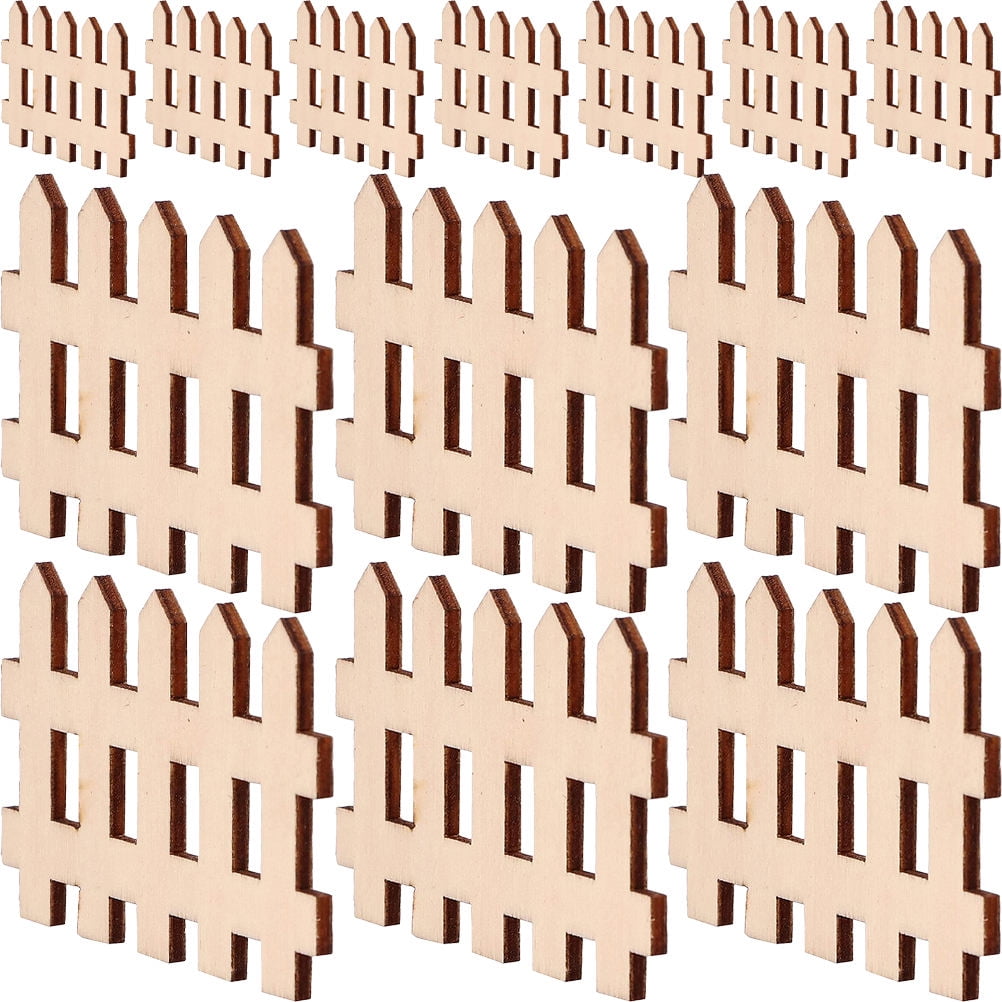 Hemoton 100pcs Miniature Wooden Fence Edging Border Garden Decoration ...