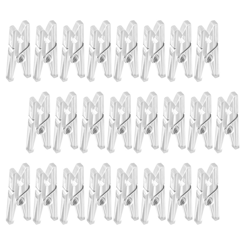 DEEPCRAFF Plastic Clips Miniature Clothespins White 100Pcs 1In X 0.4In ...