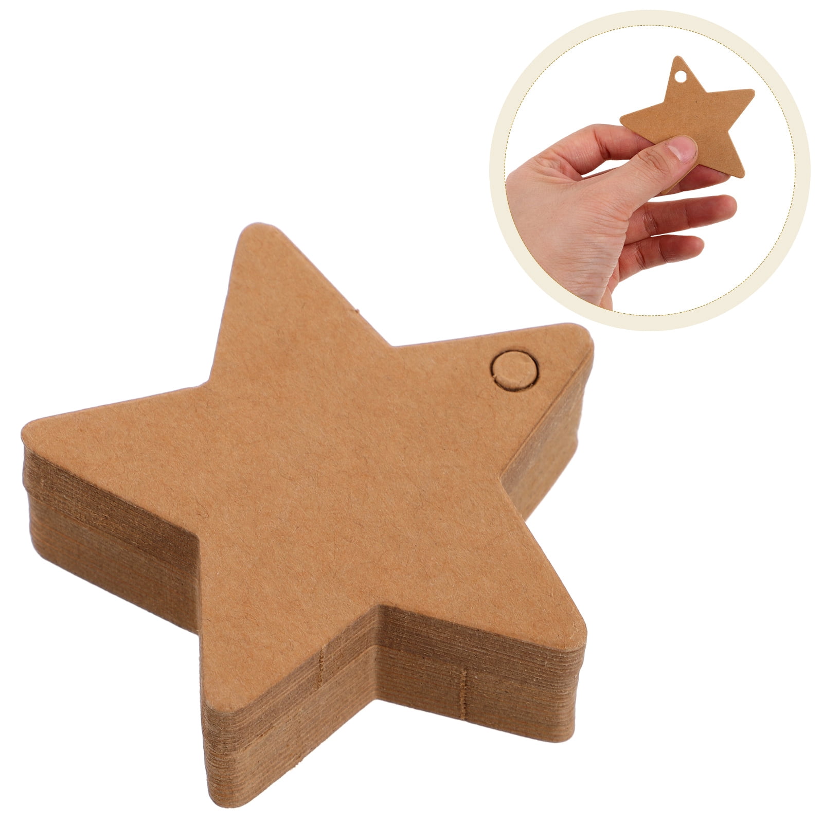 Hemoton 100pcs Star Tags Christmas Present Tags Kraft Paper Tags for ...