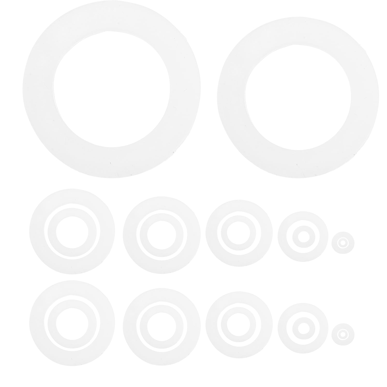 Hemoton 100pcs White Silicone Flat Gasket Set Silicone Washers For ...