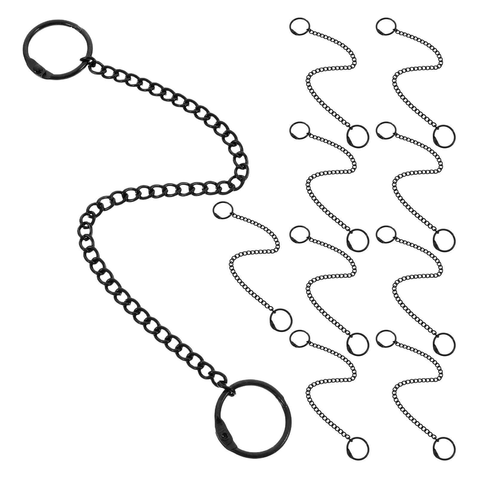 Hemoton 10PCS Hanging Chains with Hooks Multi-Purpose Stainless Steel Hanging Chains Heavy-Duty ...