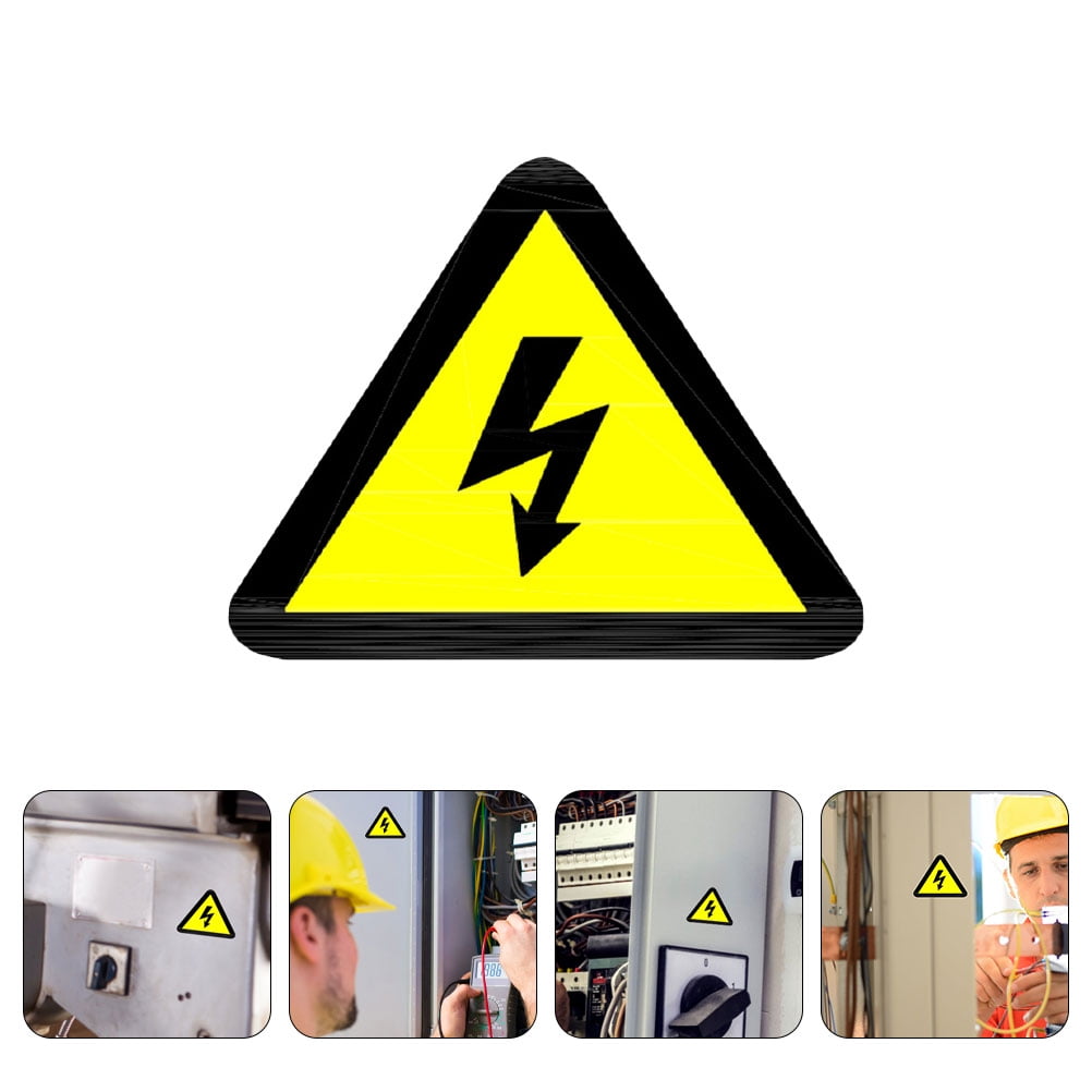 Hemoton 10PCS High Voltage Warning Stickers Electric Shock Risk Safety ...