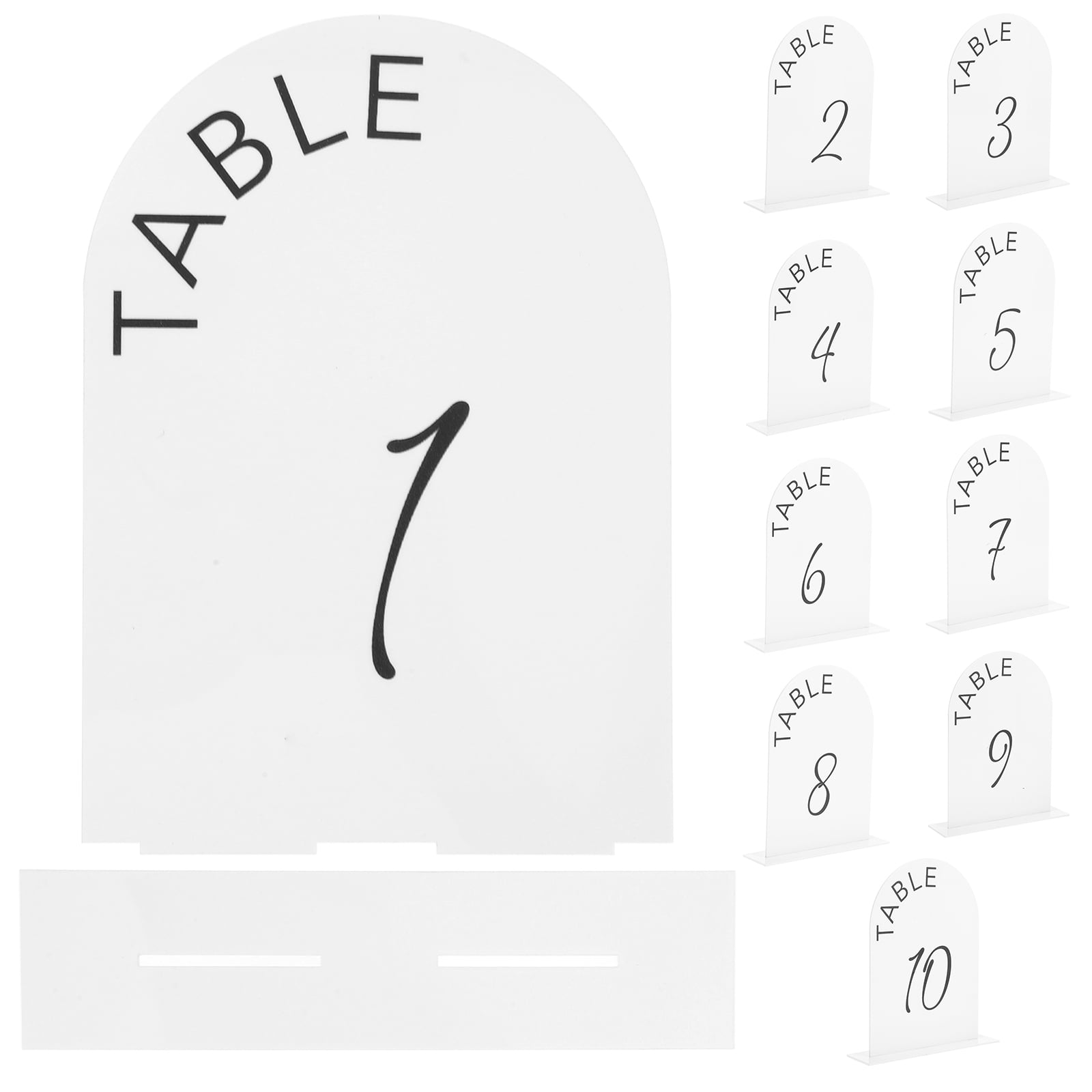 Hemoton 10Pcs Arch Acrylic Table Numbers 1-10 with Stands Number Signs ...