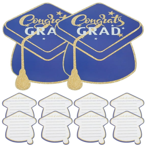 Hemoton 10Pcs Graduation Congrats Cards Blessing Graduation Cap Shape ...