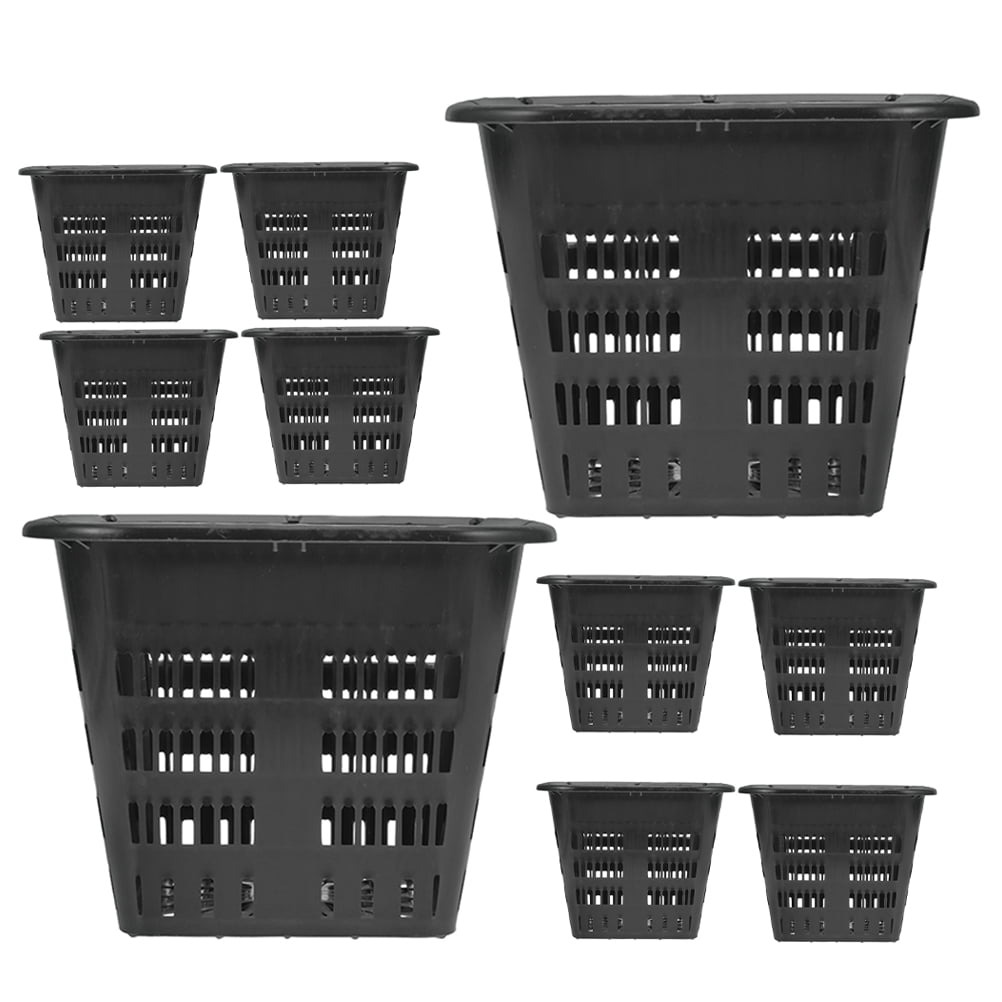 Hemoton 10Pcs Slotted Mesh Net Pots Mesh Planting Cups Plastic Reusable ...