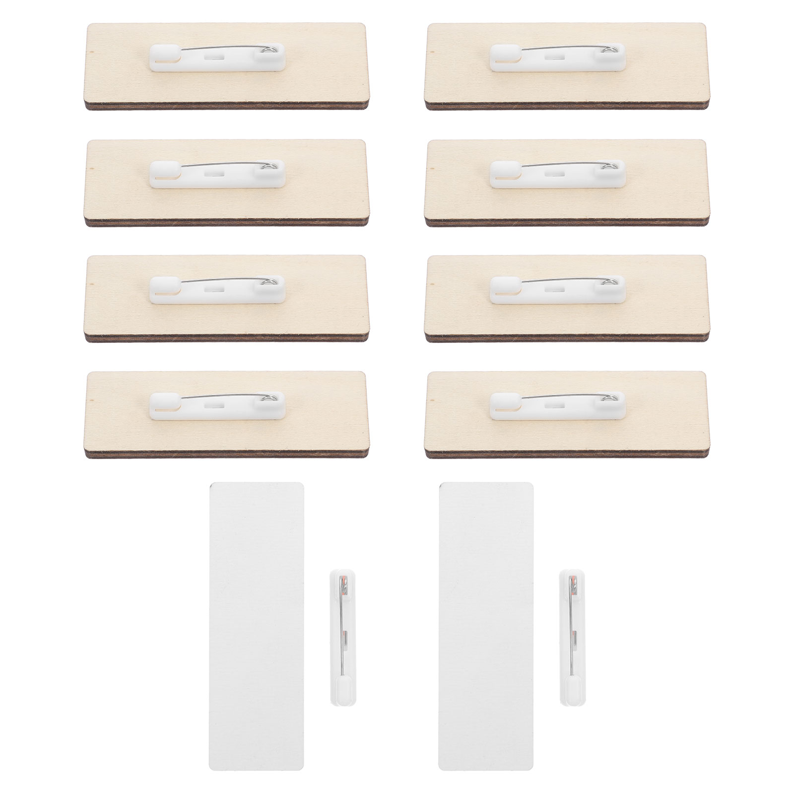HEMOTON DIY Wooden Name Tags with Clips Blank Badges for Sublimation ...