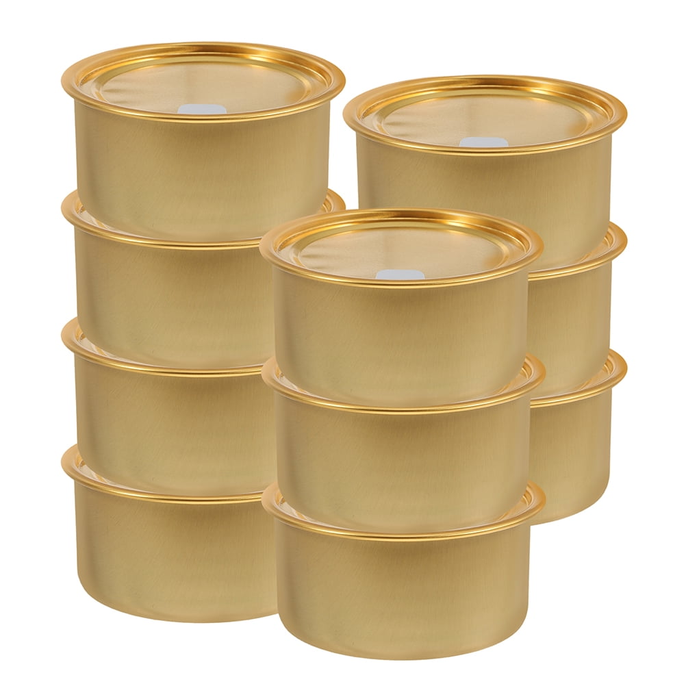 SOPOTUTU 10pcs Easy Open Golden Aluminum Round Airtight Tins for Pet ...