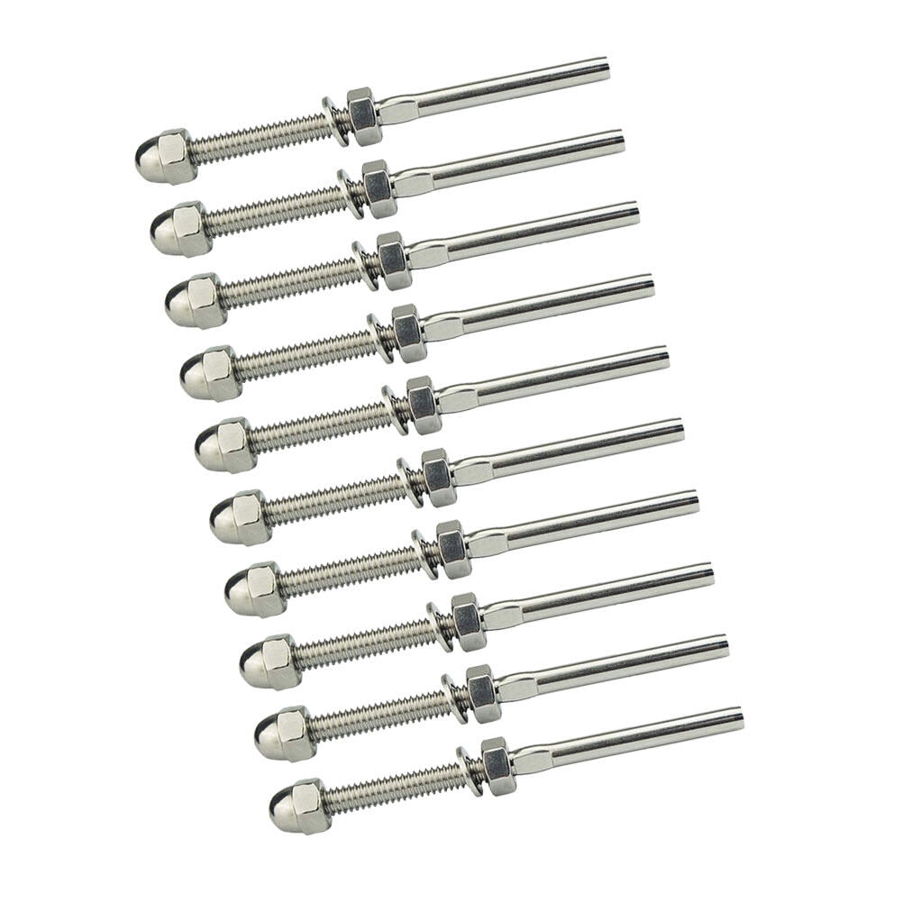 Hemoton 10pcs Cable Railing Threaded Tension End Fitting Terminal for 1 ...