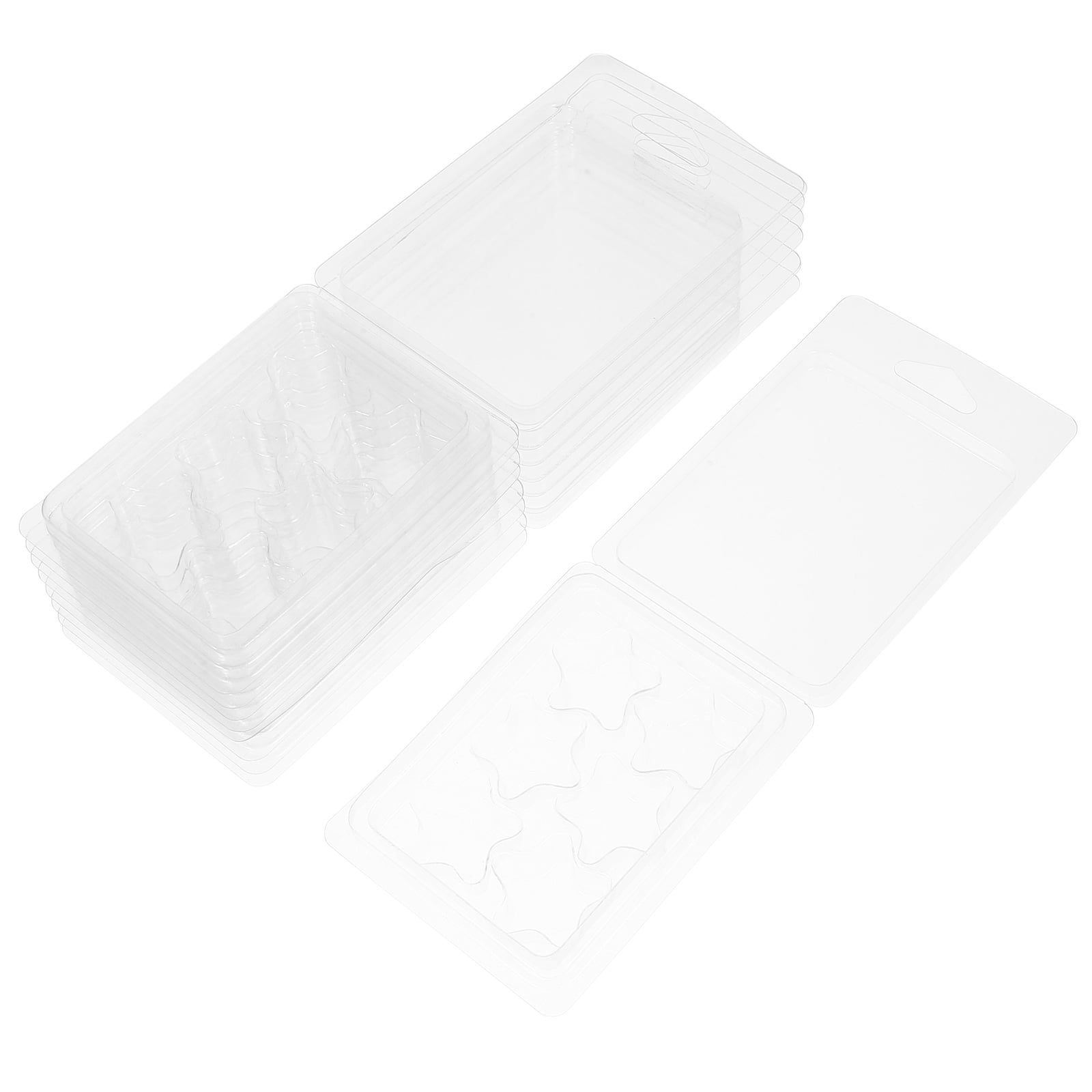 Hemoton 10pcs Clear 6 Cavity Plastic Wax Melt Cube Tray Wax Melt ...