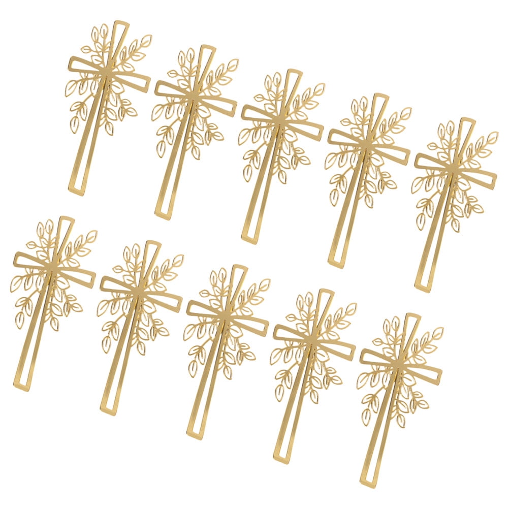 Hemoton 10pcs Cross Cake Toppers For Baptism First Holy Communion And ...