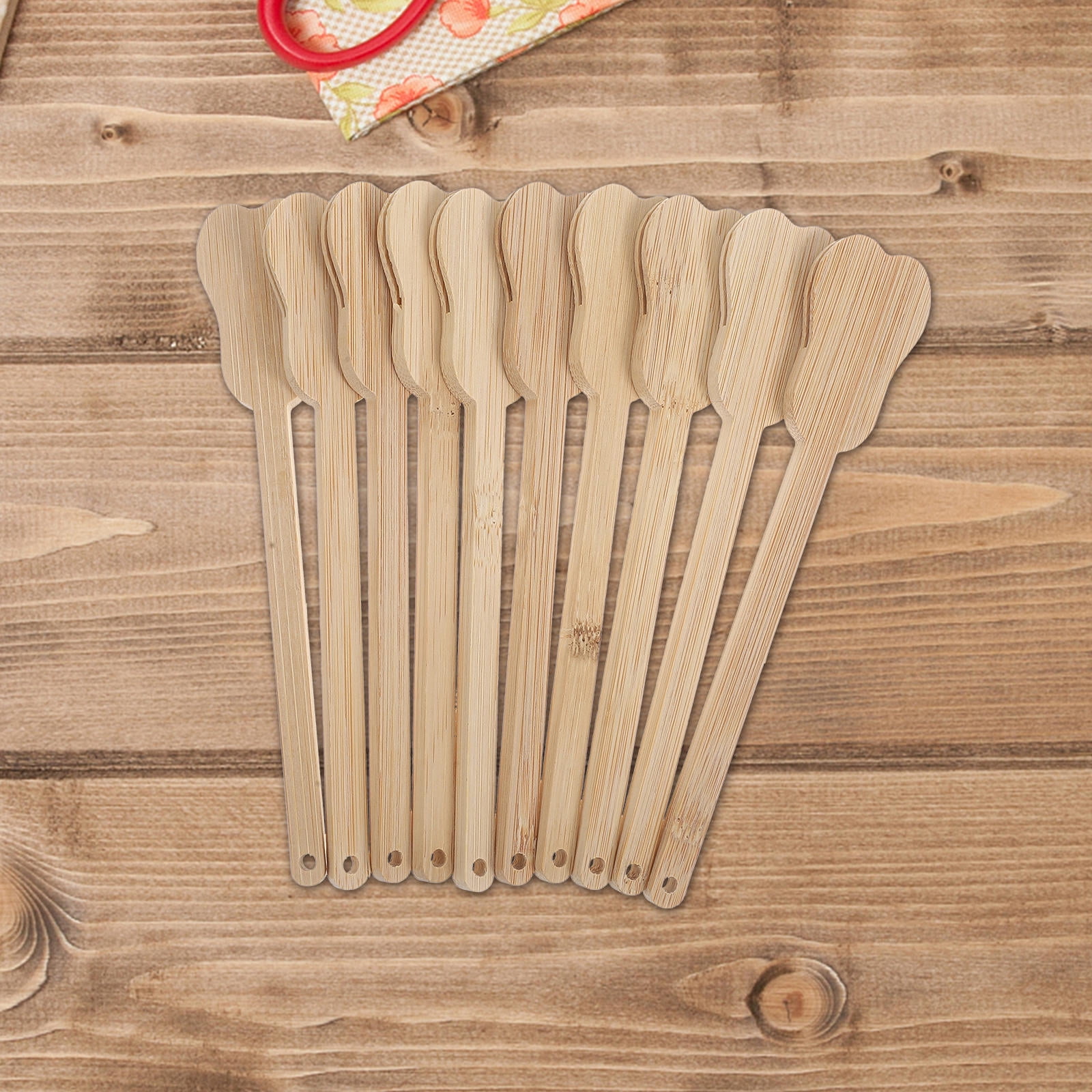 HEMOTON 10pcs Khaki Bamboo Fan Sticks for DIY Wedding Fans Handheld ...