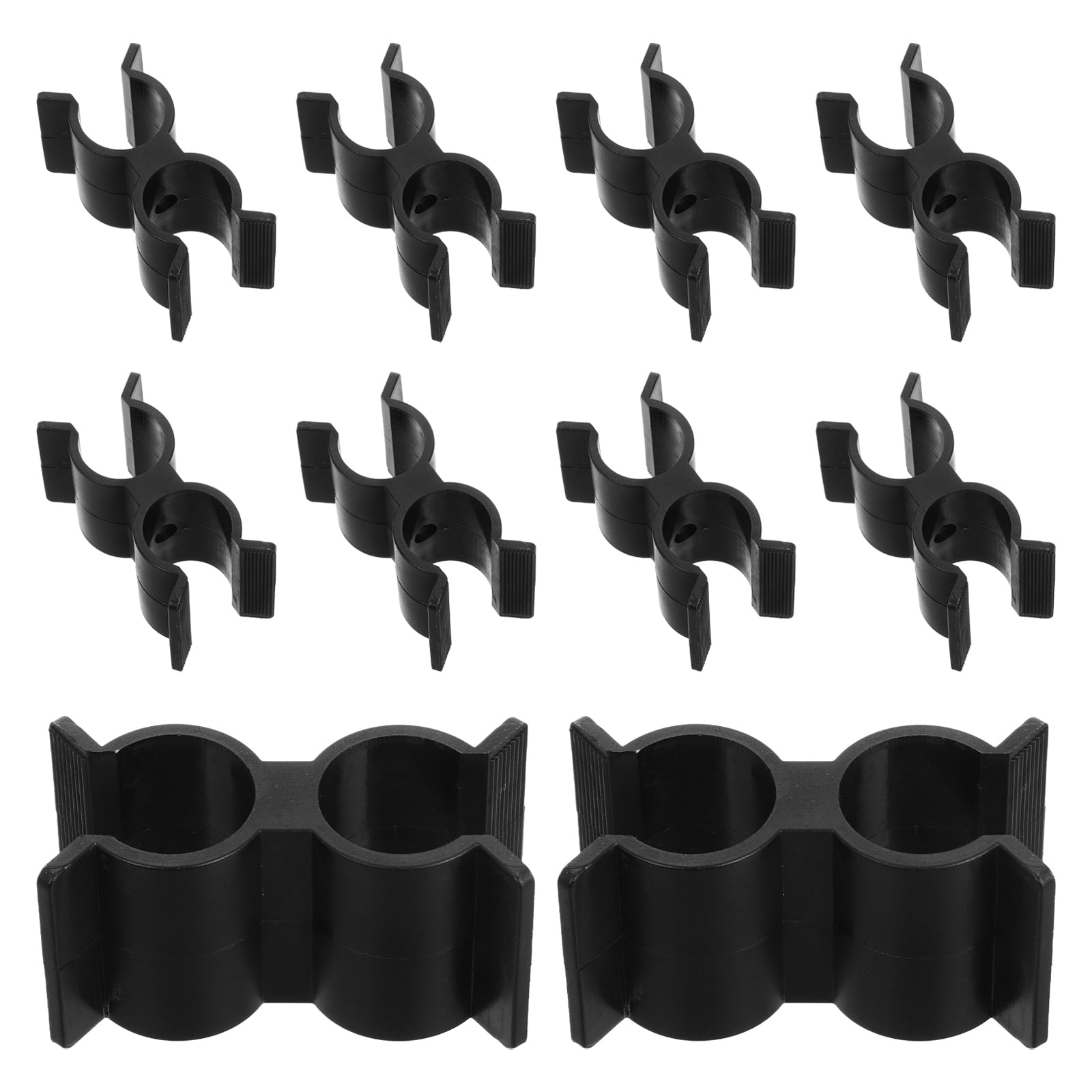 Hemoton 10pcs Double Port Pipe Clamps Clips Shelf Pole Connector Chain ...