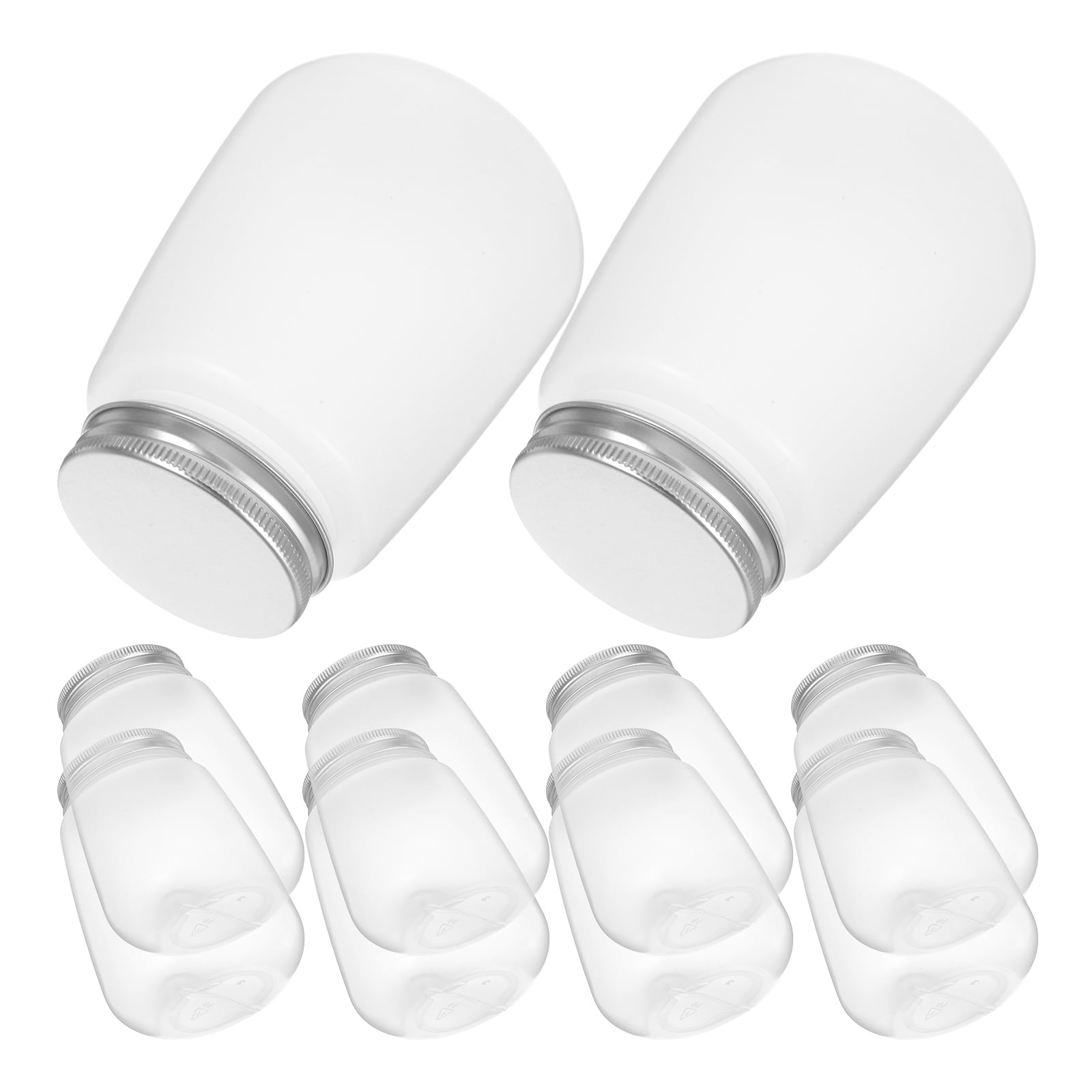 Hemoton 10pcs Milk Tea Cups Plastic Milk Bottles Wide Mouth Water ...