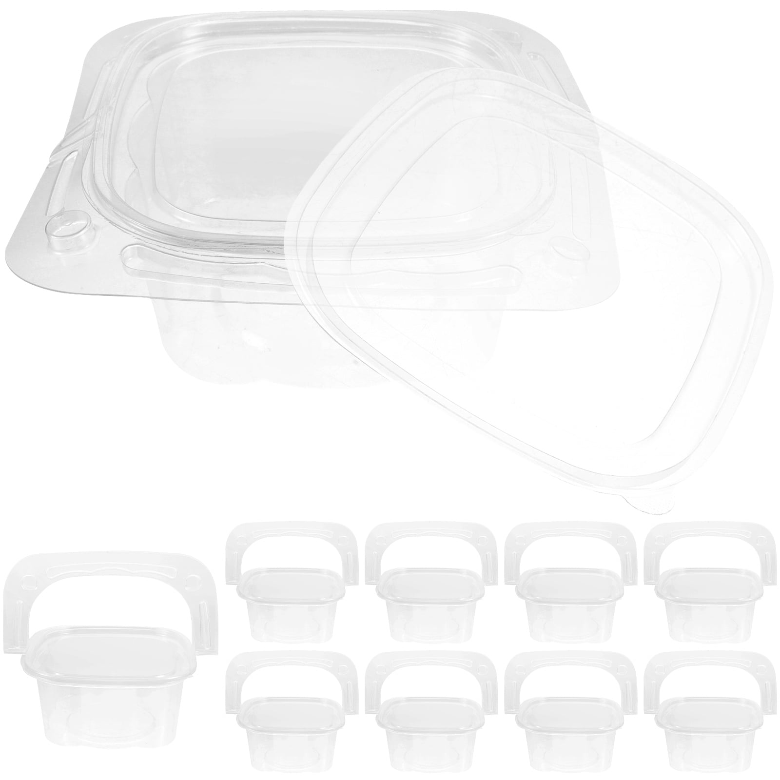 Hemoton 10pcs Mini Cake Boxes Clear Cake Box Small Cake Boxes Cupcake ...