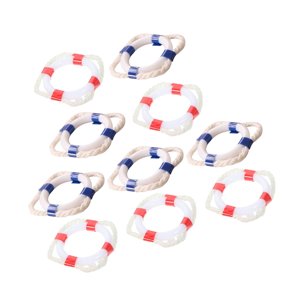 Hemoton 10pcs Miniature Life Buoy Toys Dollhouse Decorations Mini Swim ...