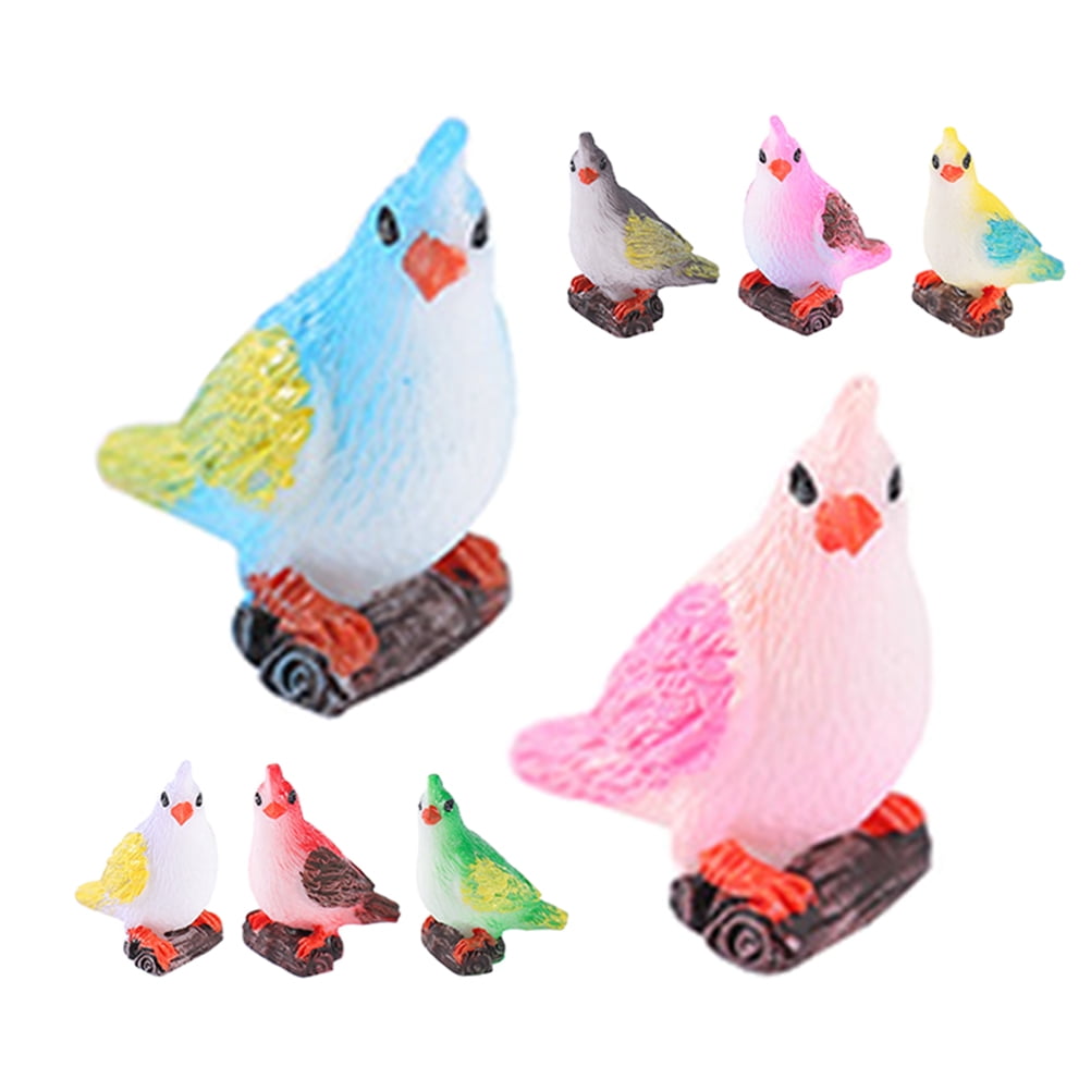 Hemoton 10pcs Miniature Parrots Statue Resin Parrots Birds Micro ...