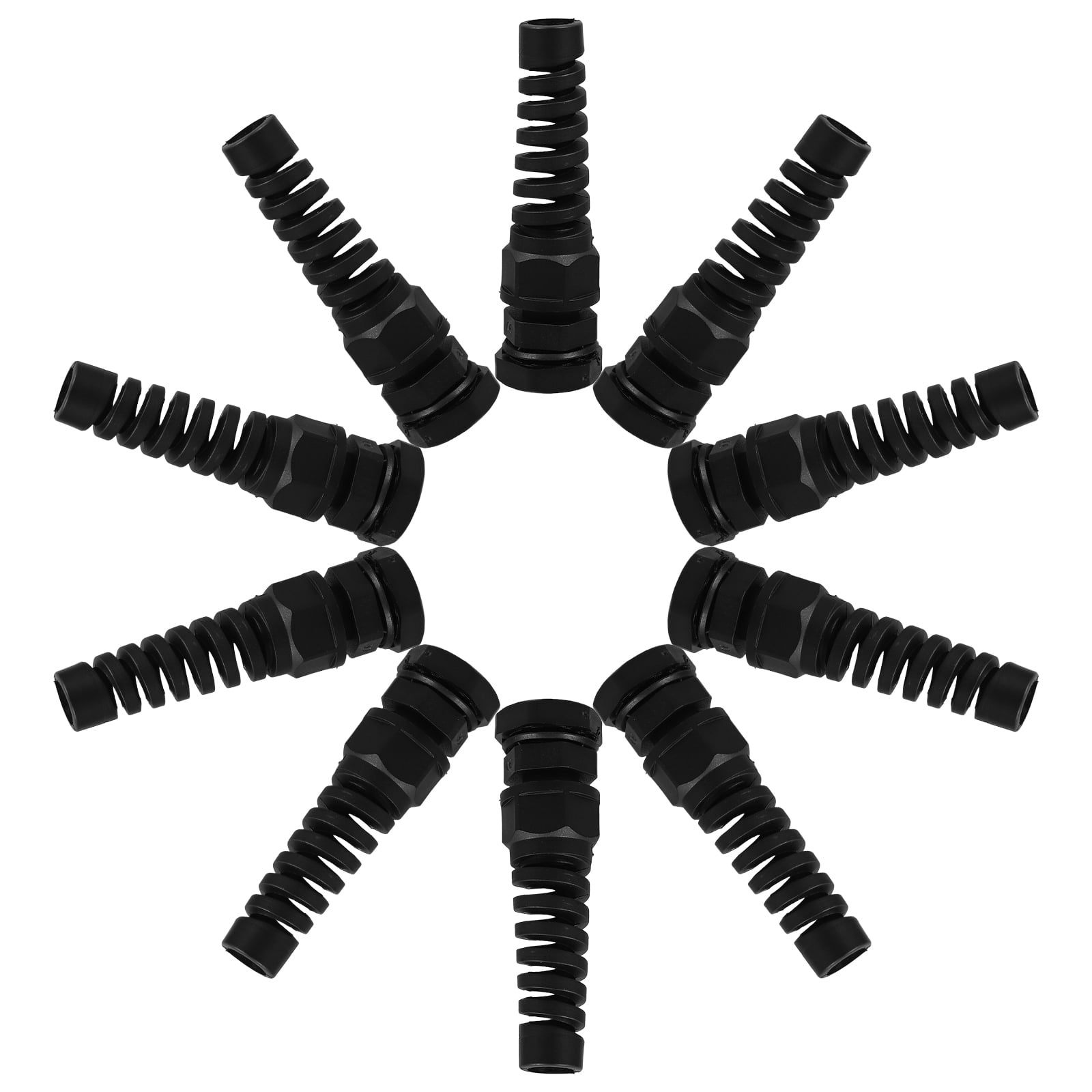 Hemoton 10pcs Nylon Cable Glands Waterproof Spiral Strain Relief ...