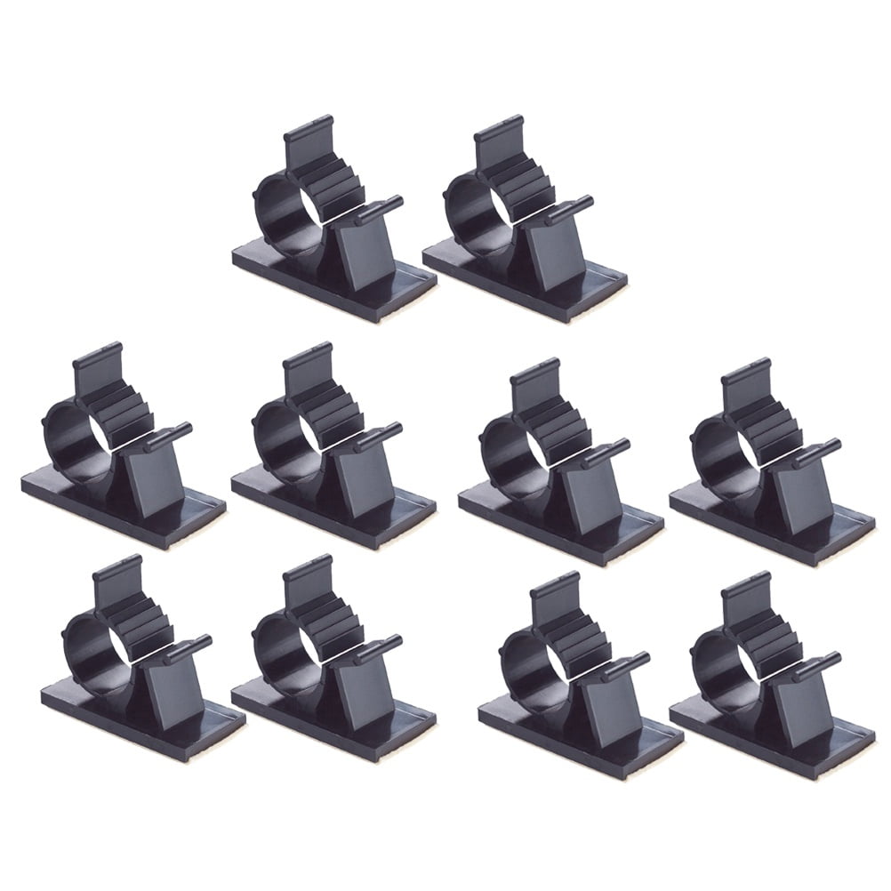 Hemoton 10pcs Plastic Clips Black Adhesive Backed Wire Adjustable Cable ...
