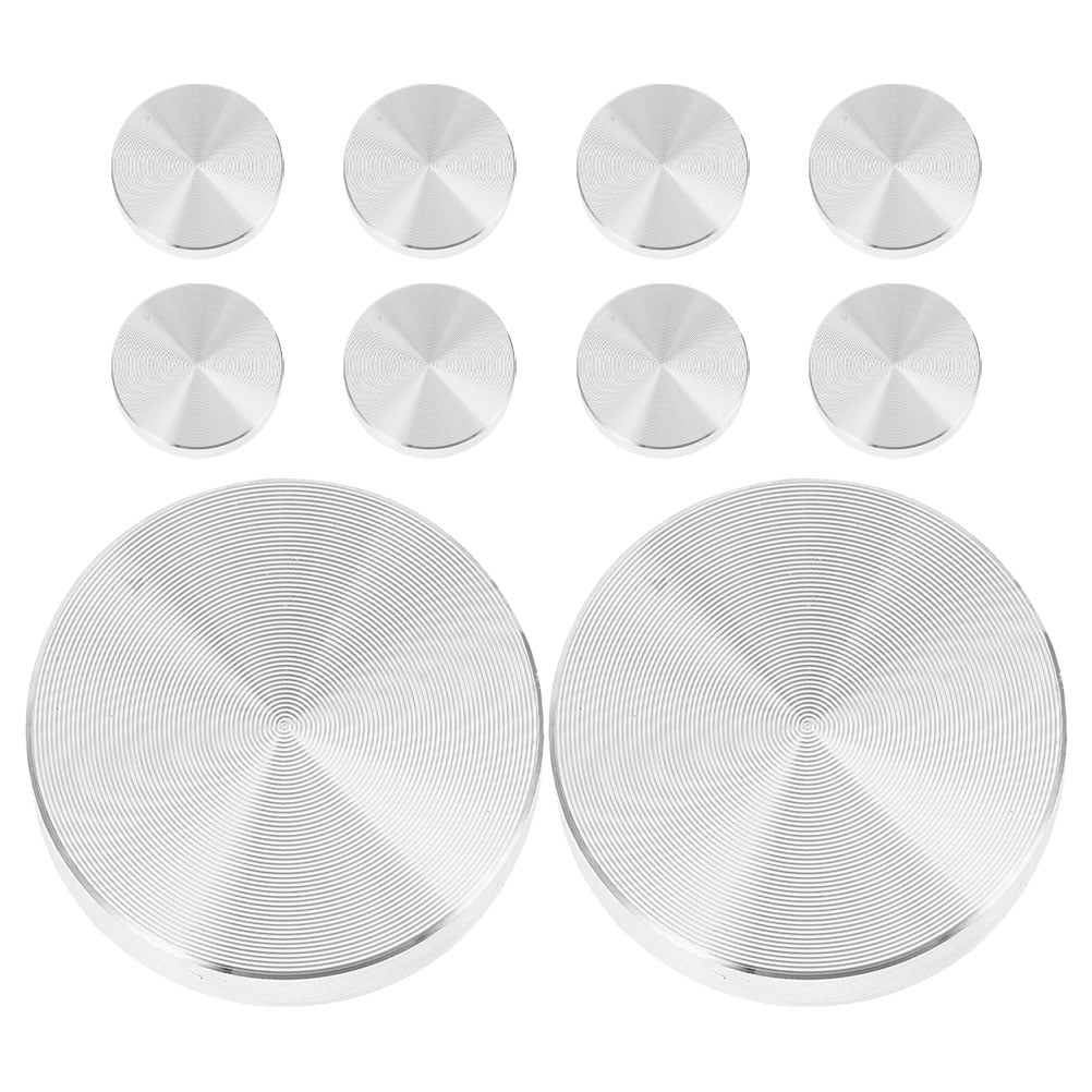 Hemoton 10pcs Thread 30mm Round Glass Table Top Plate Aluminum Disc for ...