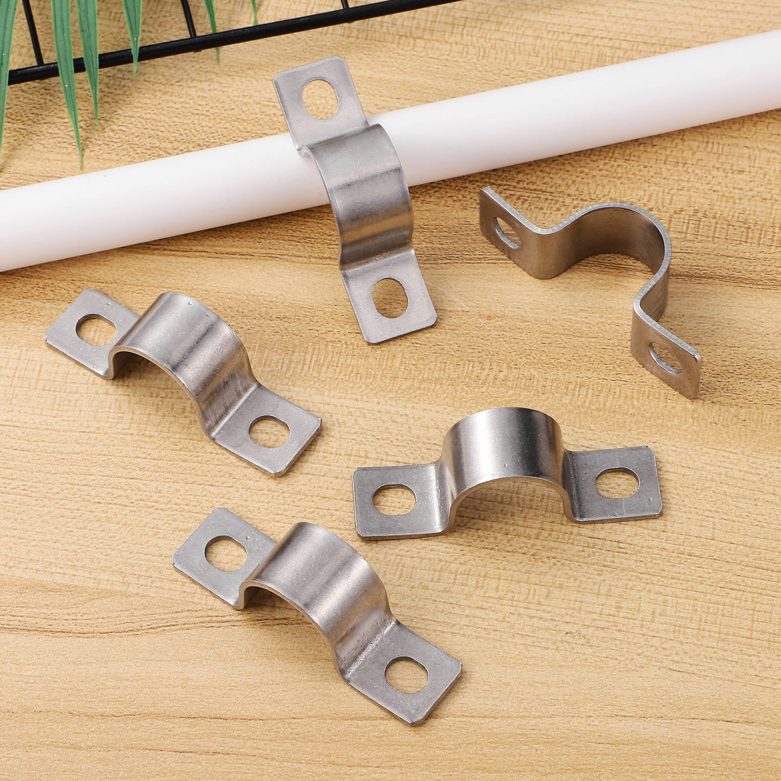 Hemoton 10pcs U Pipe Clamps Stainless Steel U Shaped Brackets Pipe ...