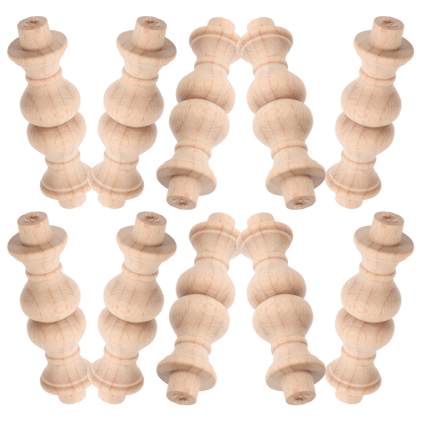 Hemoton 10pcs Unfinished Decorative Wood Spindles For Home And ...
