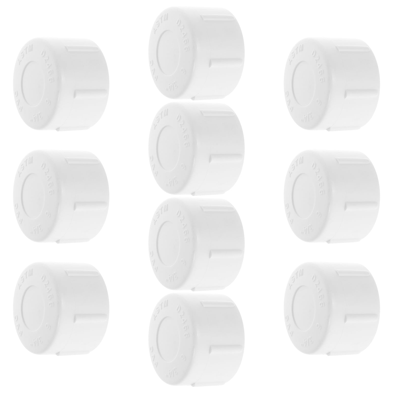 Hemoton 10pcs White Pvc Female Threaded End Cap For Plumbing Pipe End ...