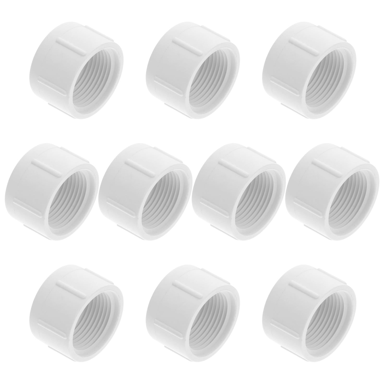 Hemoton 10pcs White Pvc Female Threaded End Cap For Plumbing Pipe End ...