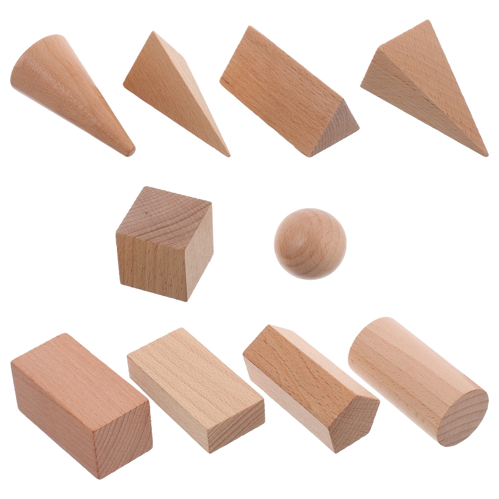 Hemoton 10pcs Wooden Geometry Blocks For Children Geometric Model Kids ...