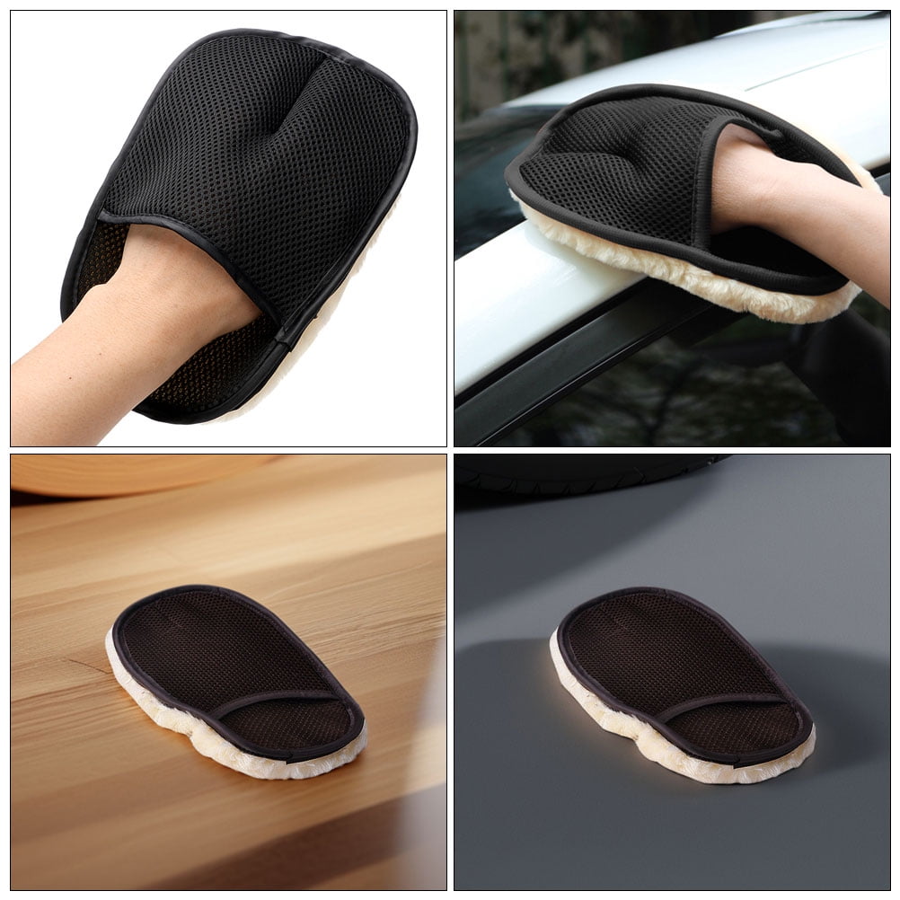 Hemoton 10pcs Wool Car Wash Pad Wash Mitts Plush Synthetic Polish Pads ...