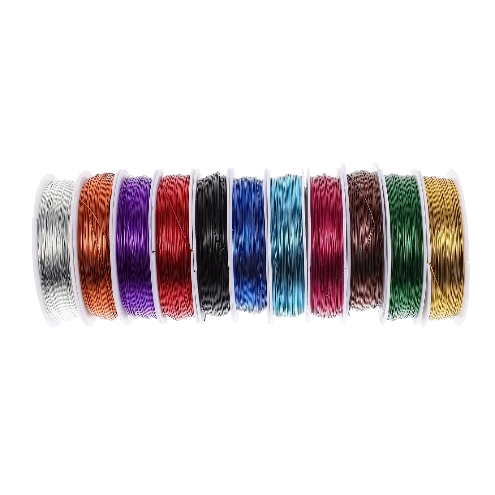 EXHUMKY Craft Jewelry Wires Assorted Color 11 Rolls Diameter 0.02In ...