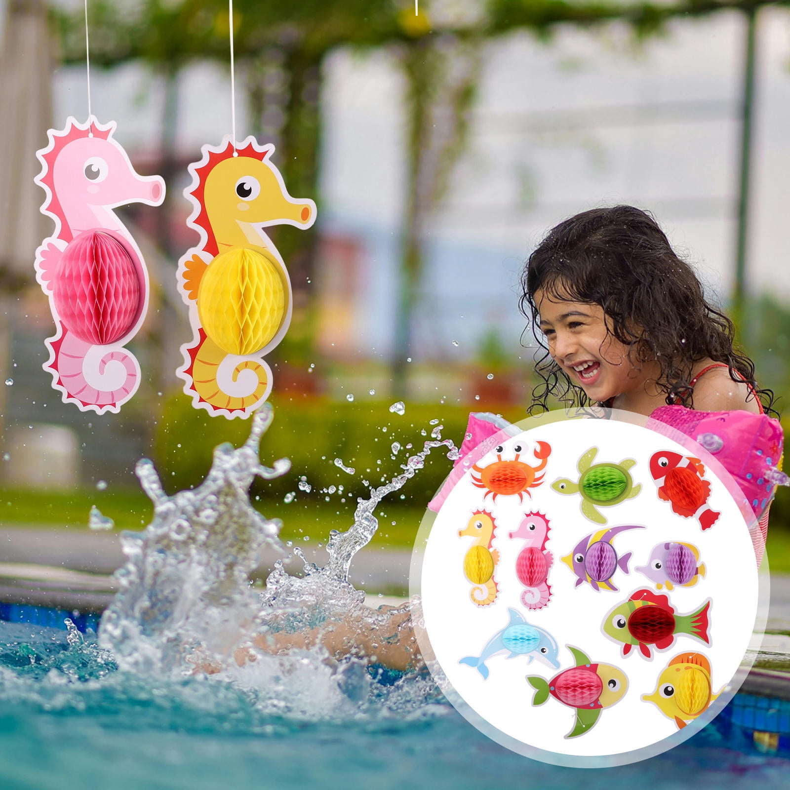 Hemoton 11pcs Sea Animals Hanging Honeycomb Decorations Under The Sea ...
