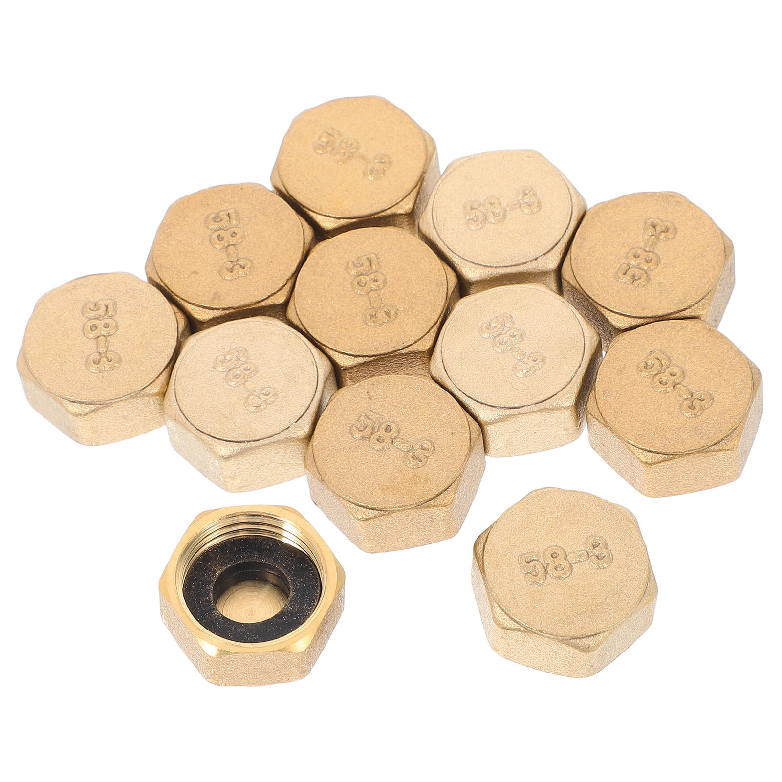 Hemoton 12 Pcs Brass Compression Cap Stop Valve Cap Flare Tube Gas ...