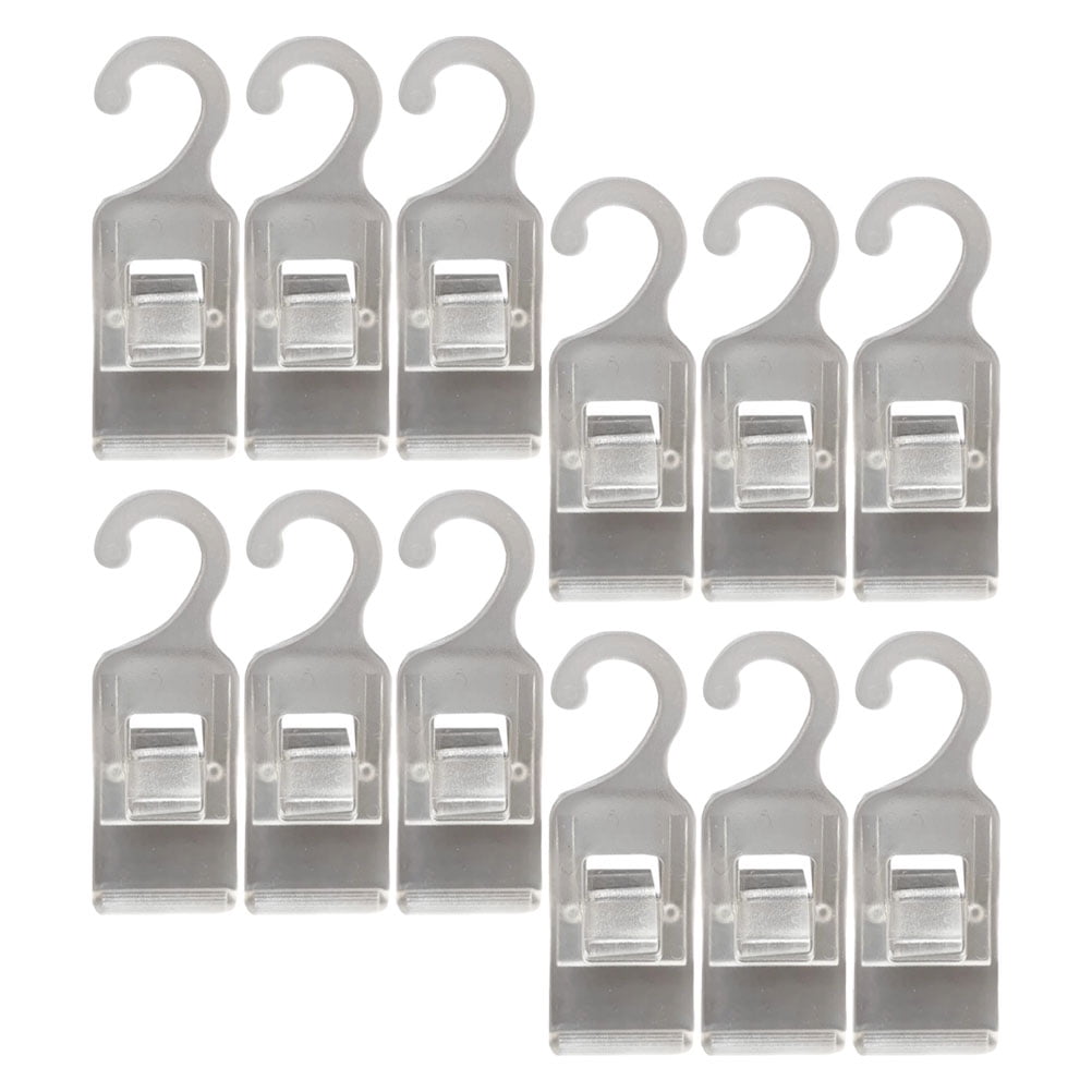 Hemoton 12 Pcs Laundry Hooks Clip Plastic Clothes Pins Hanger Clips ...