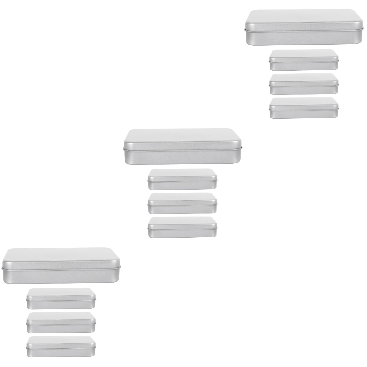 Hemoton 12 Pcs Metal Empty Tins Rectangular Storage Tin Storage Can ...