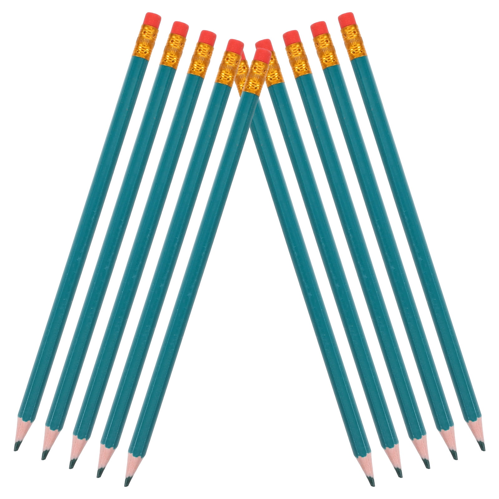 HEMOTON 12 Pcs Sharpened Pencils Green Pencils Erasable Colored Pencils ...