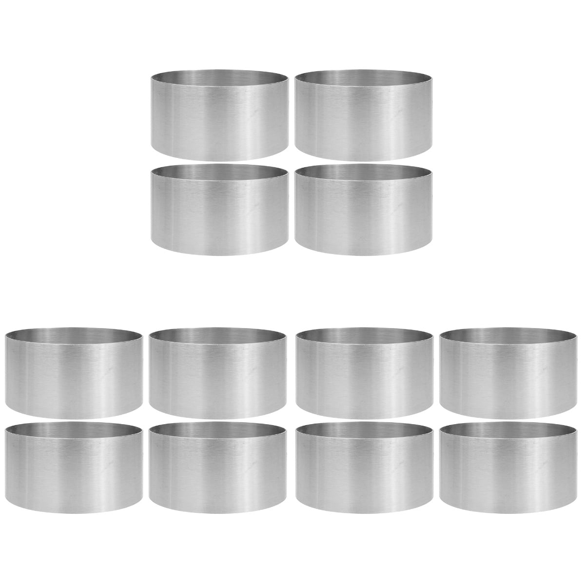 Hemoton 12 Pcs Stainless Steel Adjustable Cake Mold Ring Mousse Baking ...