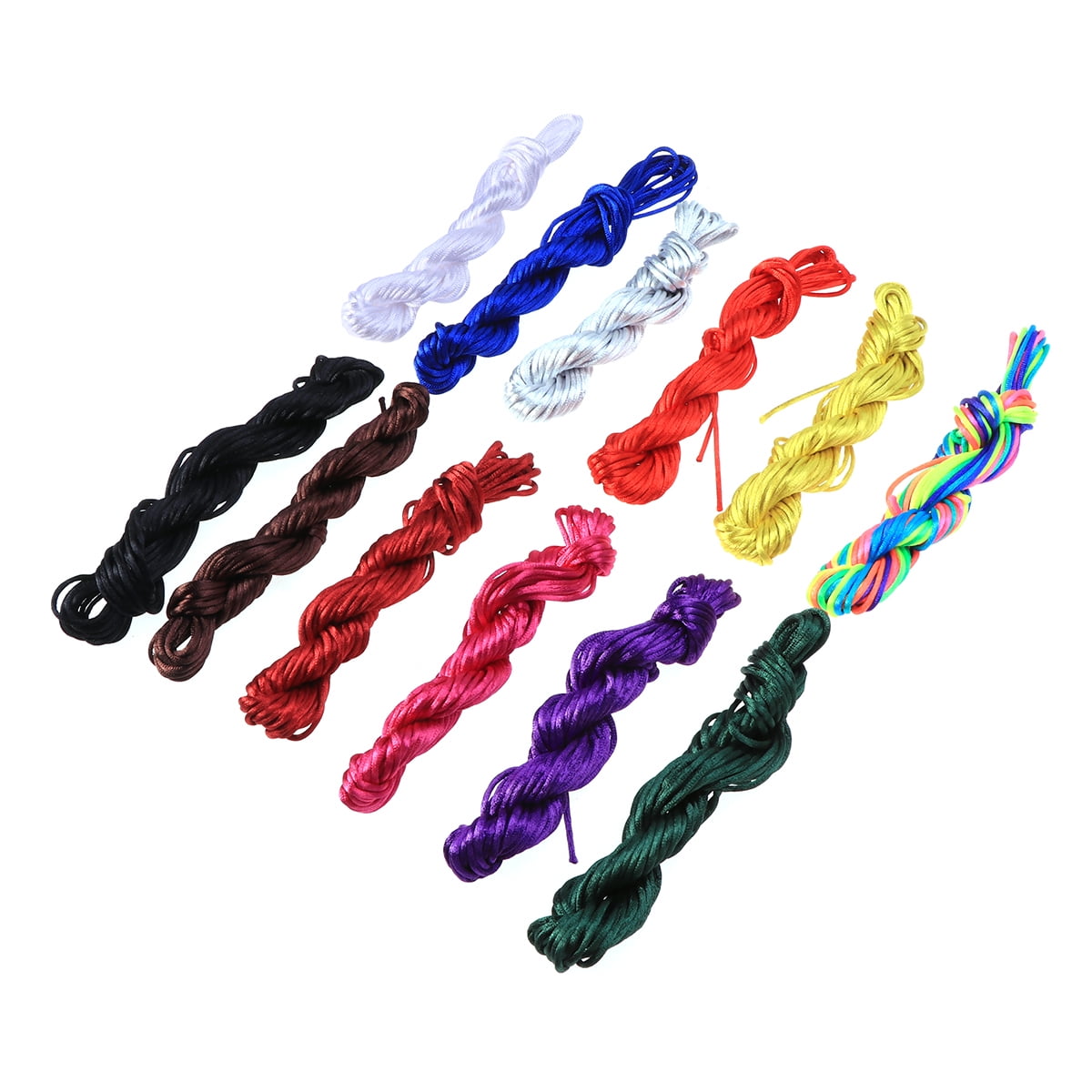 Hemoton 12 Rolls/Pack Shamballa Cord Braided Cotton Macrame Rope Bead ...
