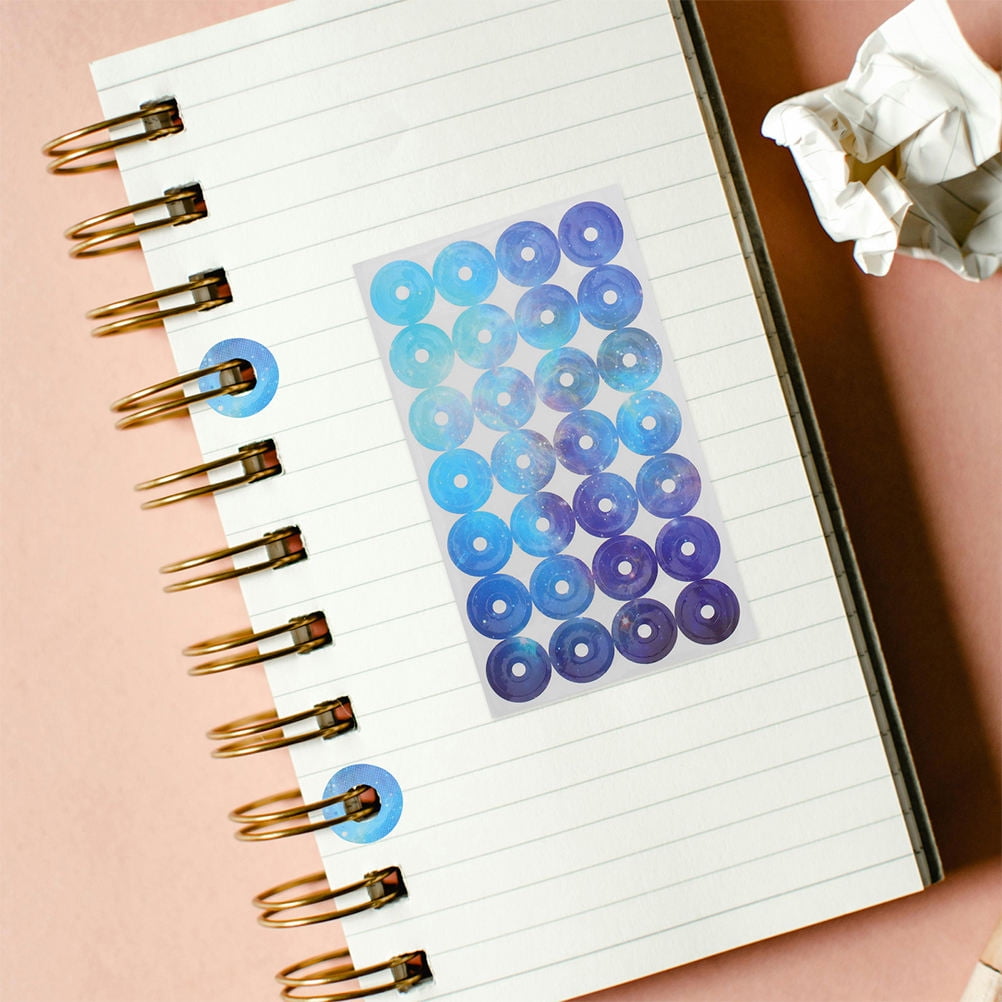 Hemoton 12 Sheets Self-Adhesive Hole Reinforcement Stickers Circle Tear ...