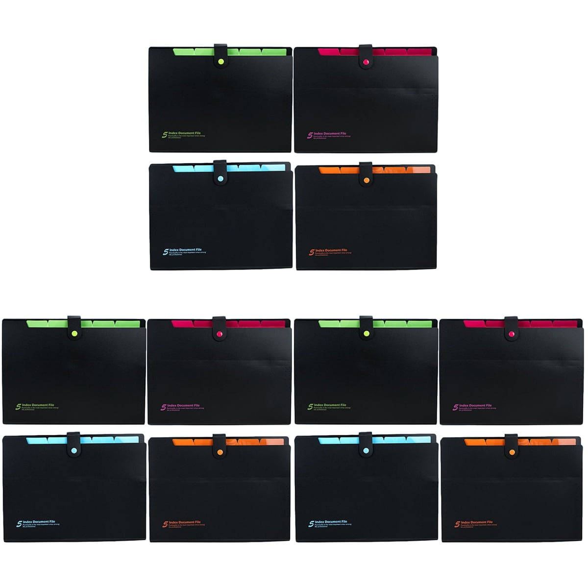 Hemoton 12 pcs Expanding File Folder A4 File Folder Organizer Five ...