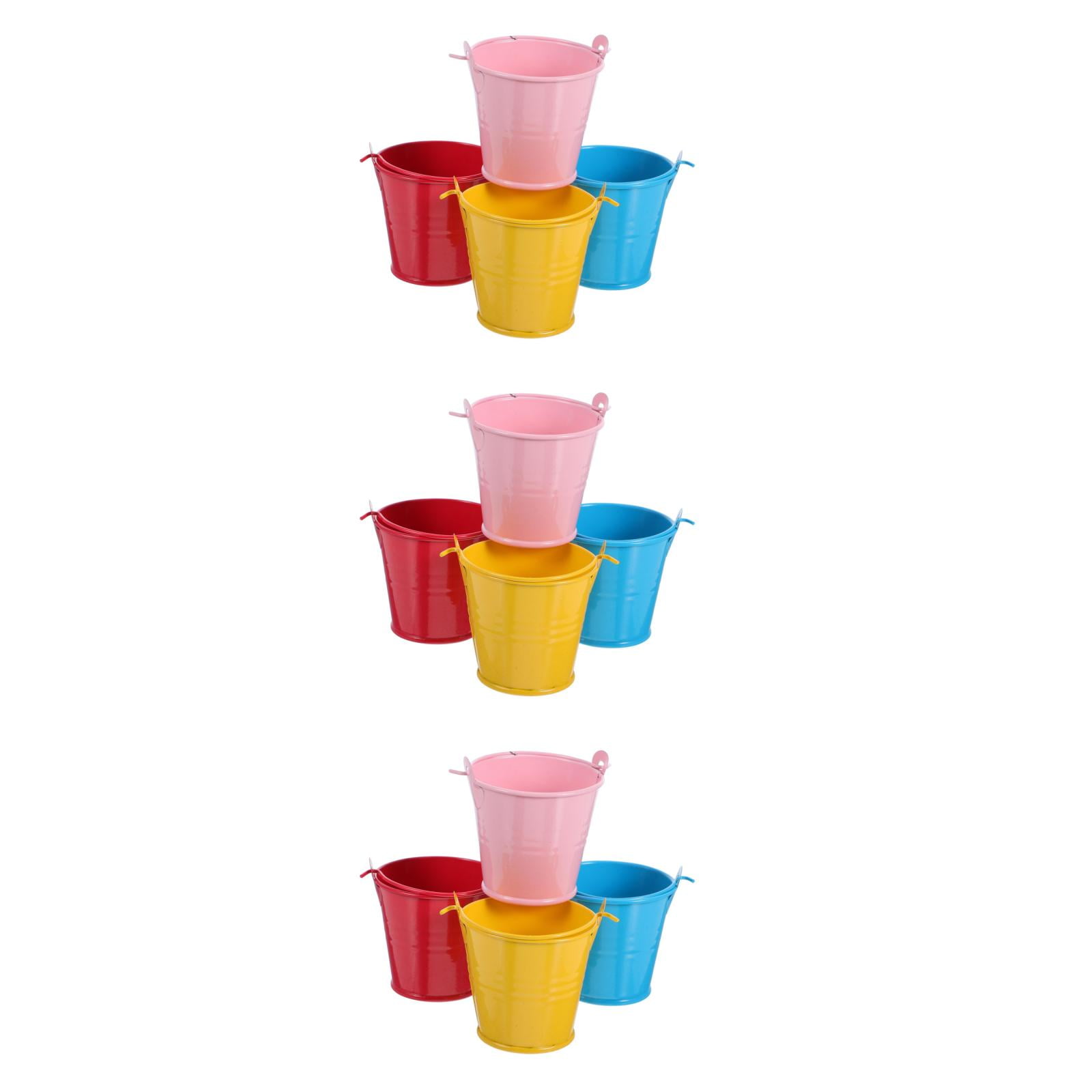 Hemoton 12 pcs Mini Metal Buckets Cute Colored Tin Pails Party Favors ...