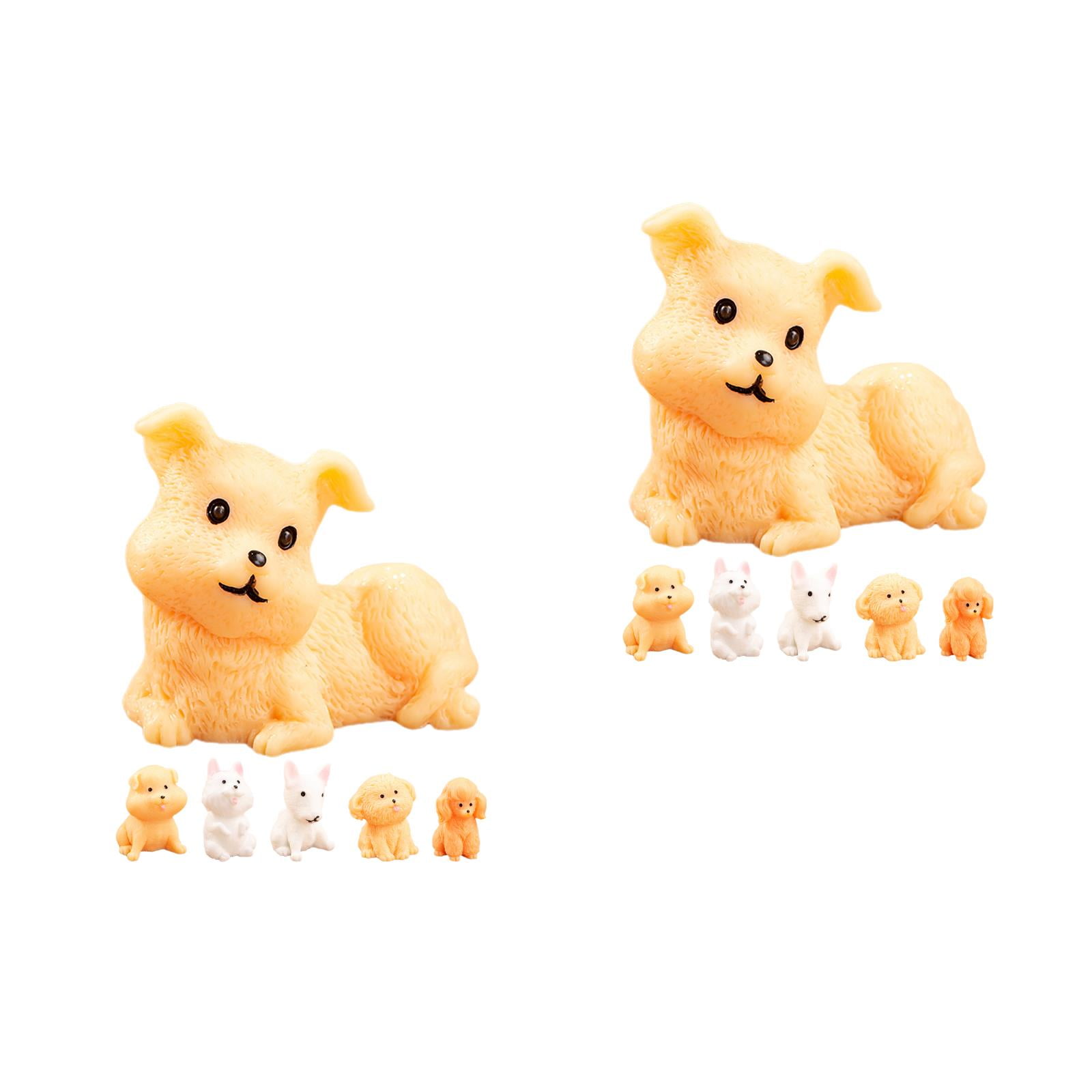 Hemoton 12 pcs Miniature Statues Hand-Painted Resin Dog Figurines for ...
